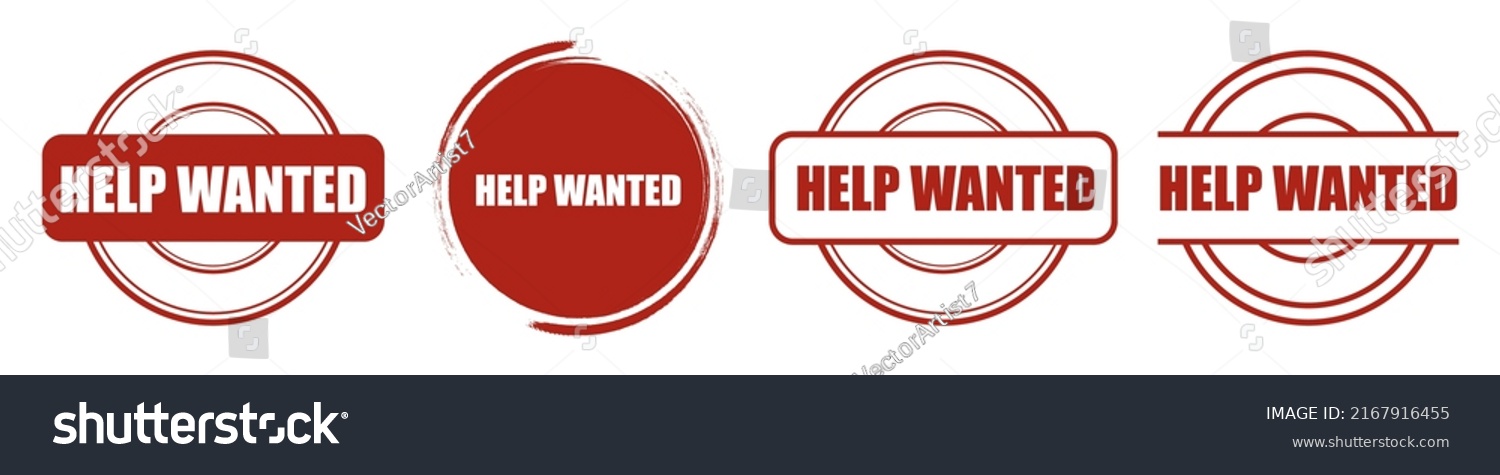 Help Wanted Stamp Vector Isolated On Stock Vector (Royalty Free ...