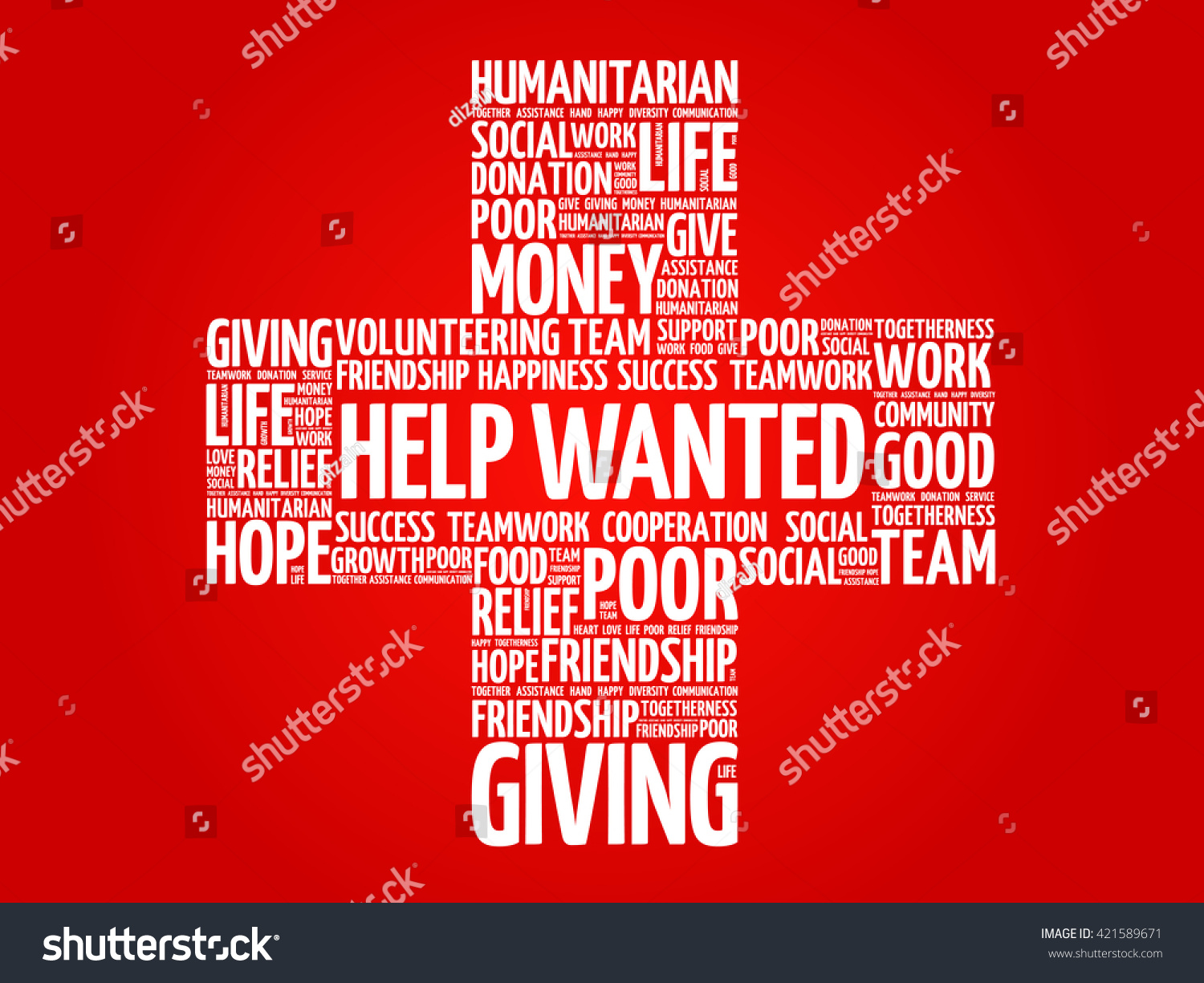 Help Wanted Word Cloud Collage Cross Stock Vector (Royalty Free ...