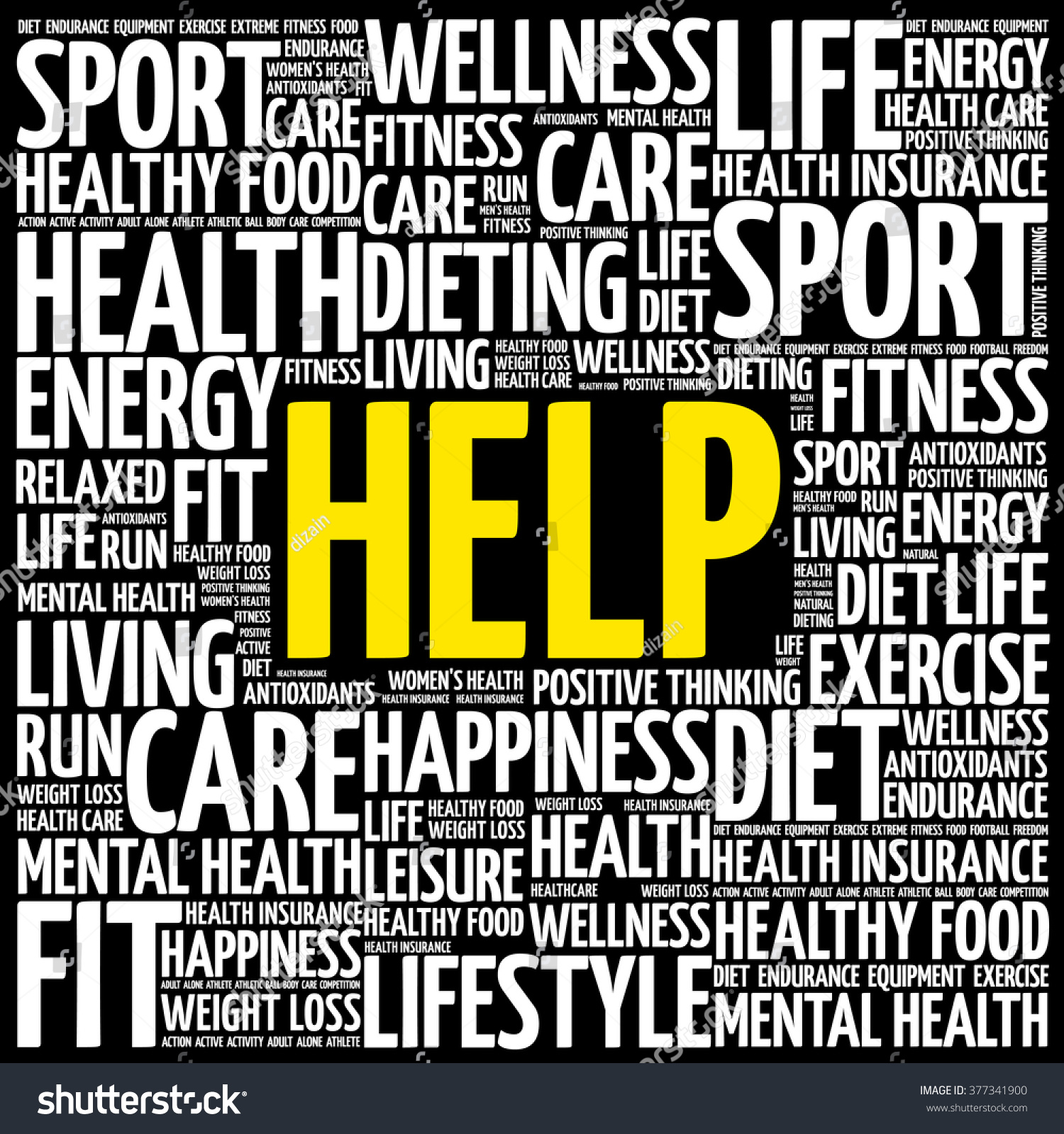 Help Word Cloud Background Health Concept Stock Vector (Royalty Free ...