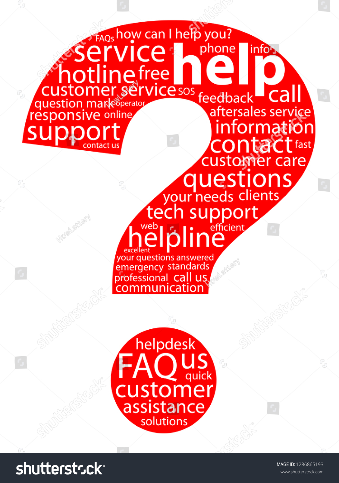 Help Word Cloud Question Mark Symbol Stock Vector (Royalty Free ...