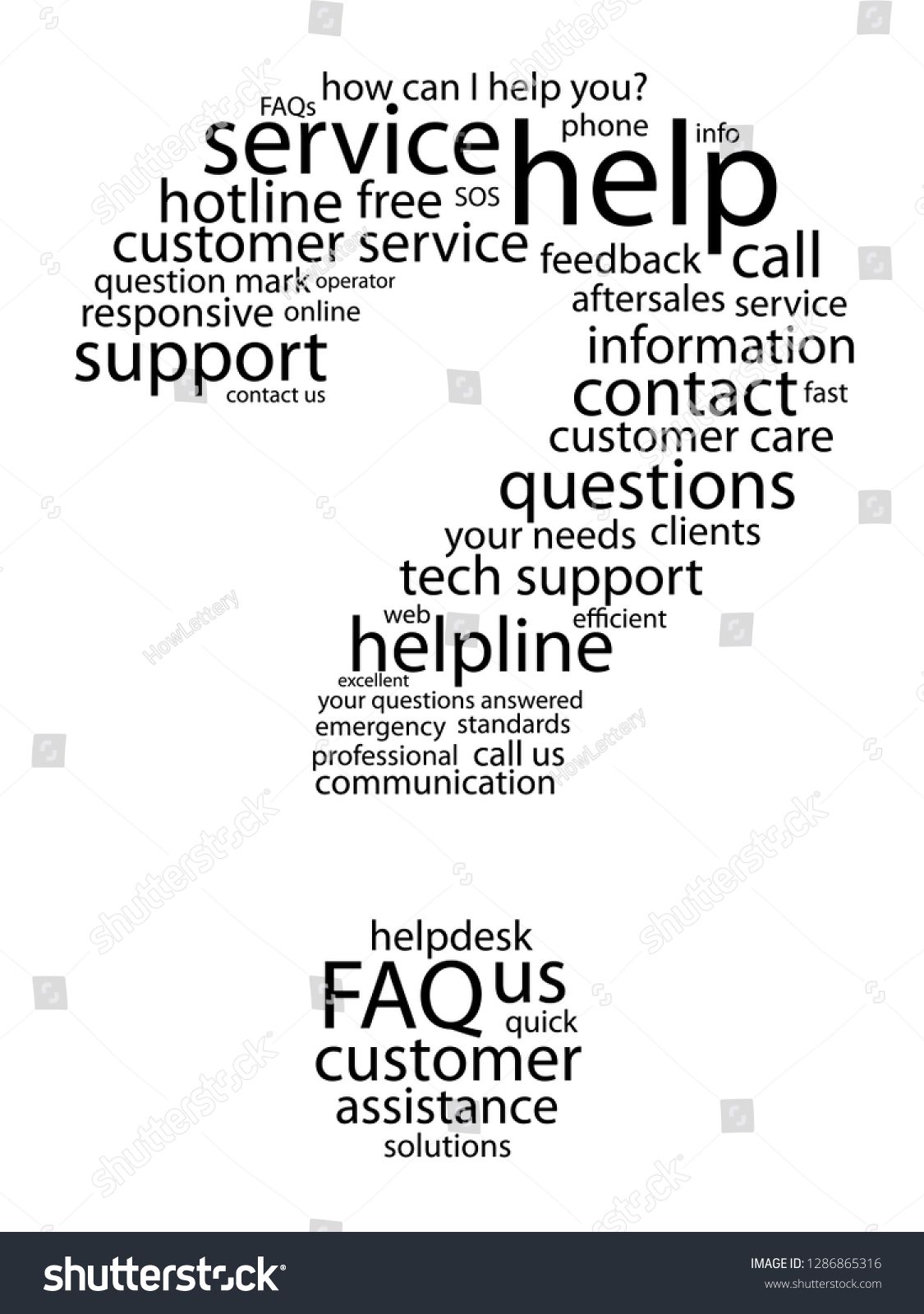 Help Word Cloud Question Mark Symbol Stock Vector (Royalty Free ...