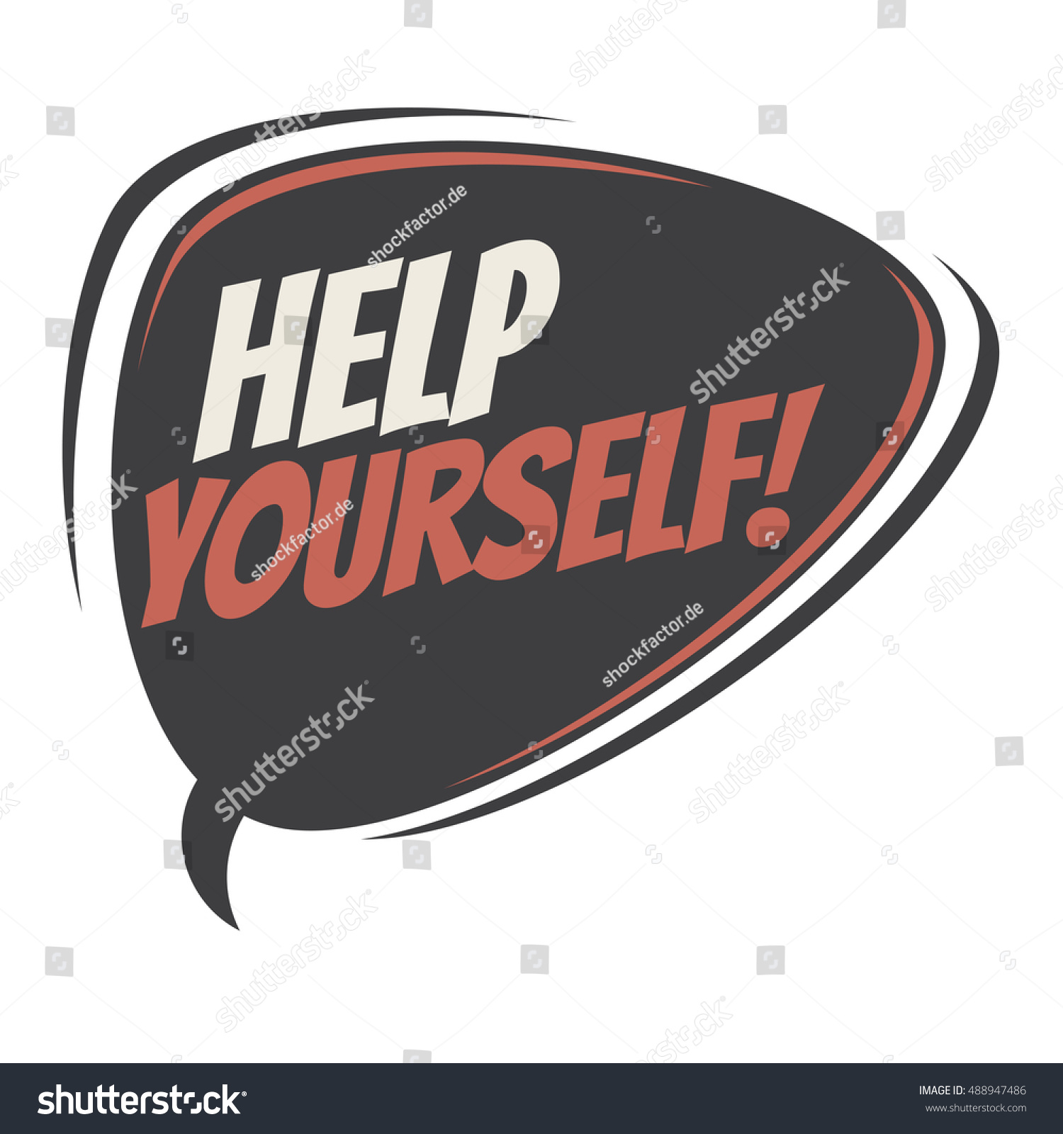 Help Yourself Retro Cartoon Balloon Stock Vector (Royalty Free) 488947486