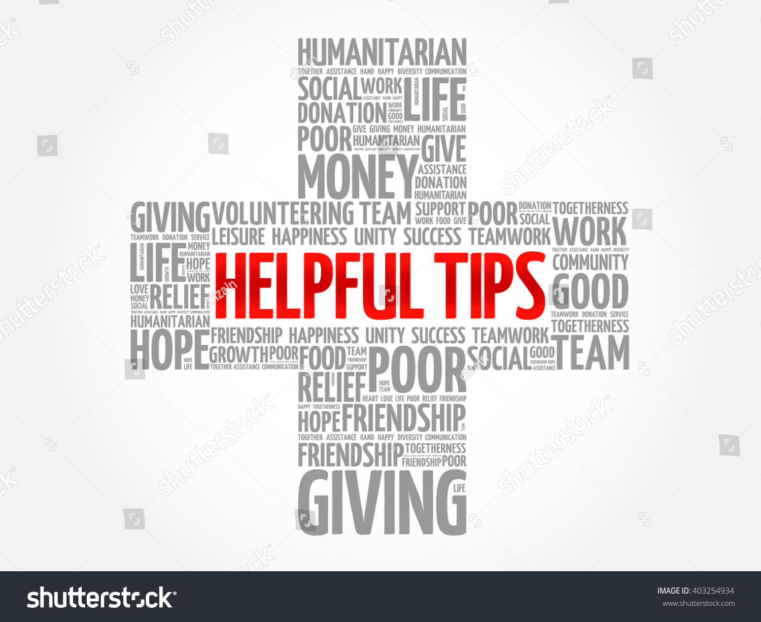 Helpful Tips Word Cloud Collage Cross Stock Vector (Royalty Free ...