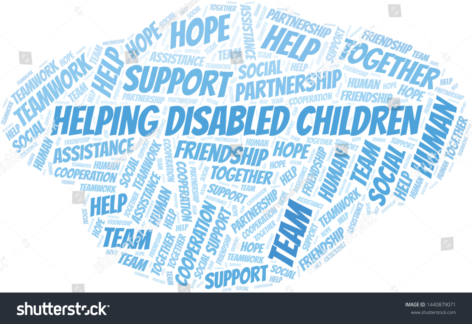Helping Disabled Children Word Cloud Vector: vector de stock (libre de ...