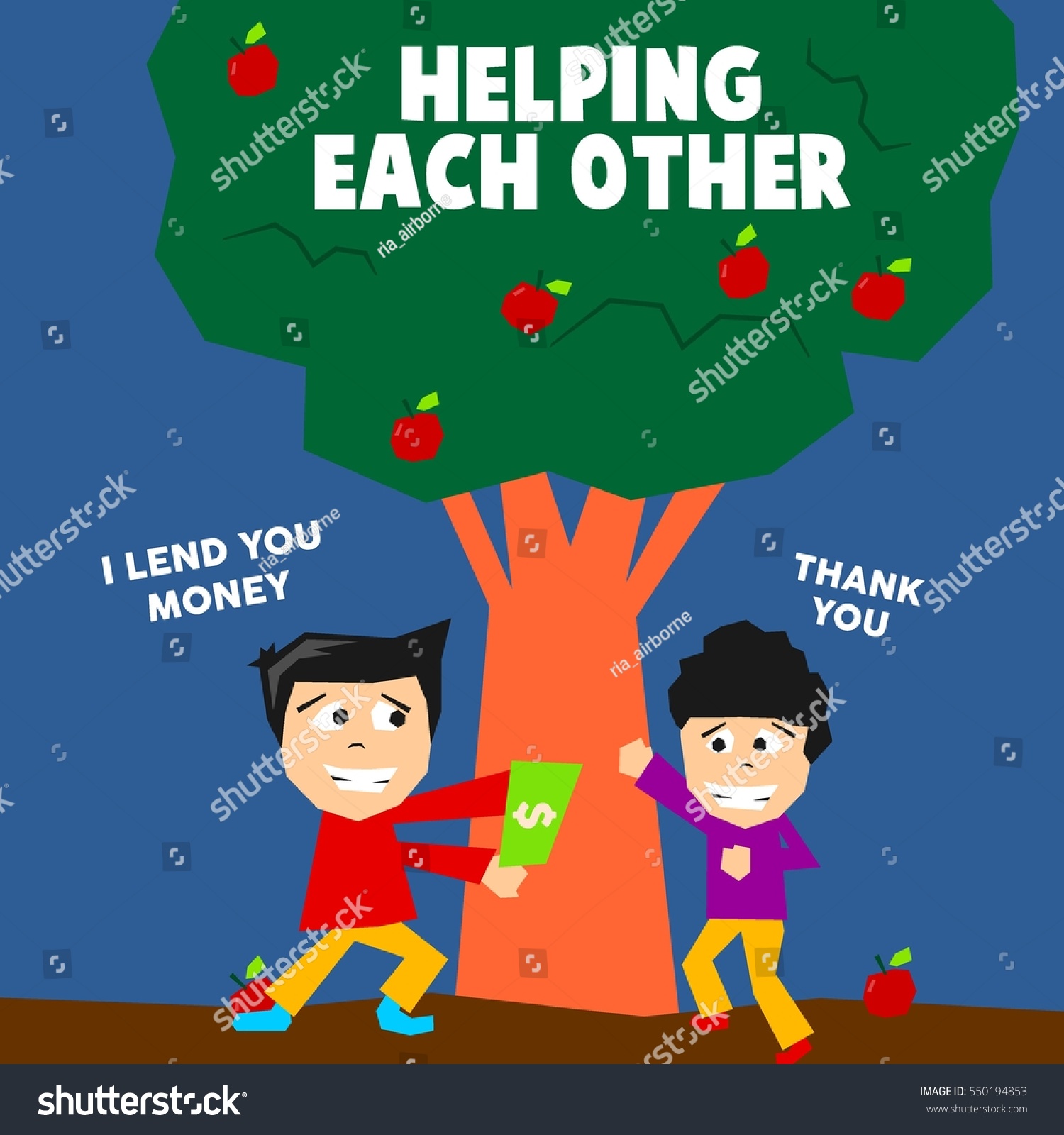 Helping Each Other Illustration Concept Stock Vector (Royalty Free ...