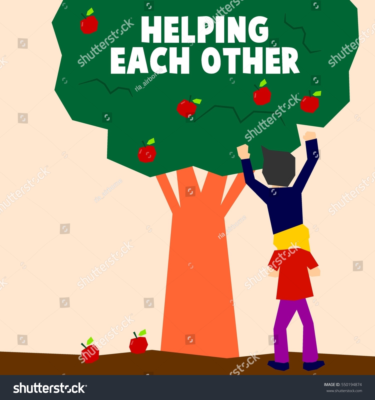 Helping Each Other Illustration Concept Stock Vector (Royalty Free ...