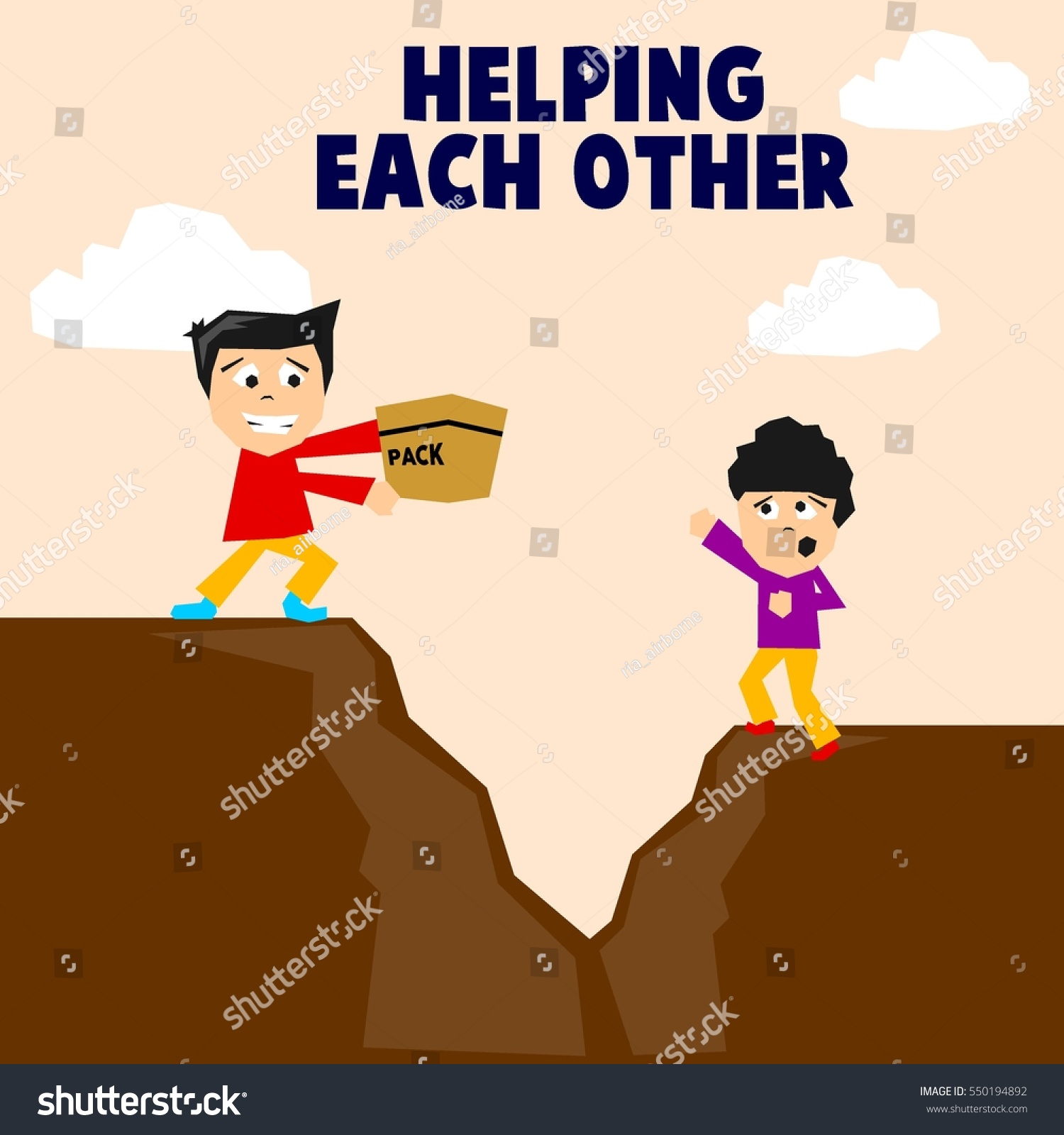 Helping Each Other Illustration Concept Stock Vector (Royalty Free ...