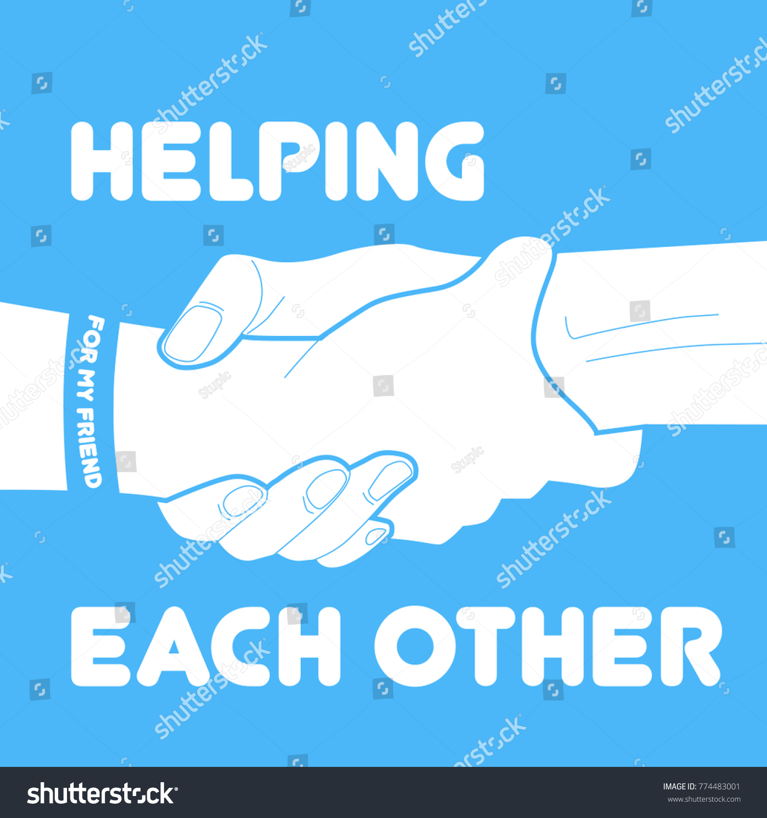 Helping Each Other Vector Poster Illustration Stock Vector (Royalty ...