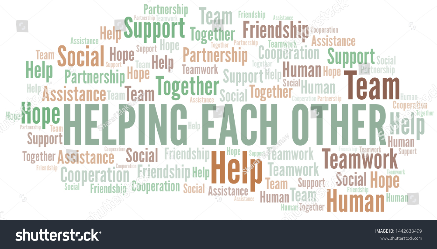 Helping Each Other Word Cloud Vector: vector de stock (libre de ...