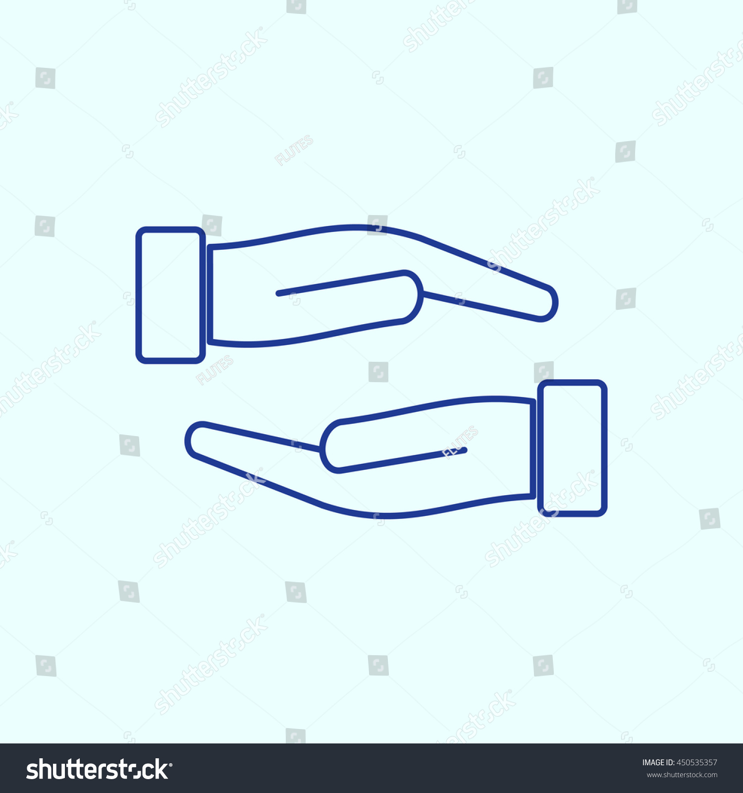Helping Hand Line Icon Eps10 Stock Vector (Royalty Free) 450535357 ...