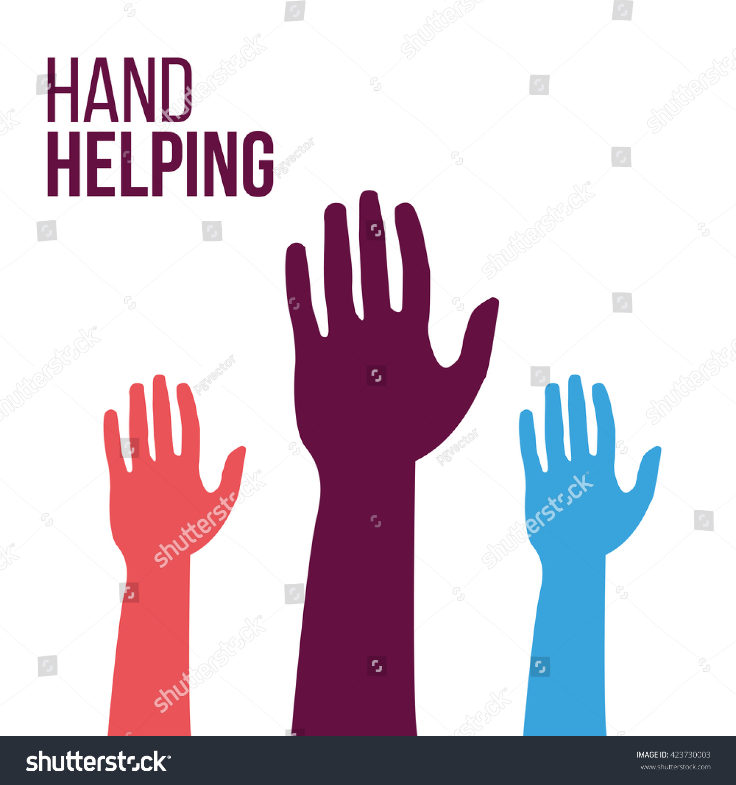 Helping Hands Colorful Vector On White Stock Vector (Royalty Free ...