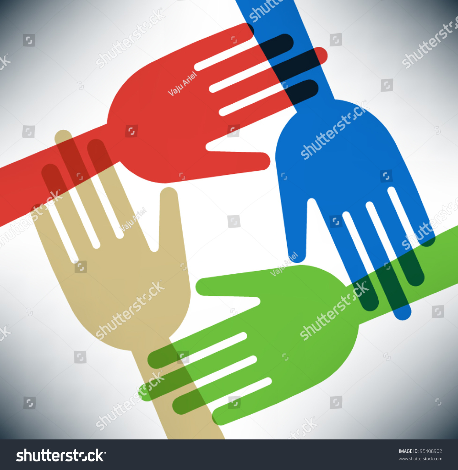 Helping Hands Connecting Concept Vector: vector de stock (libre de ...