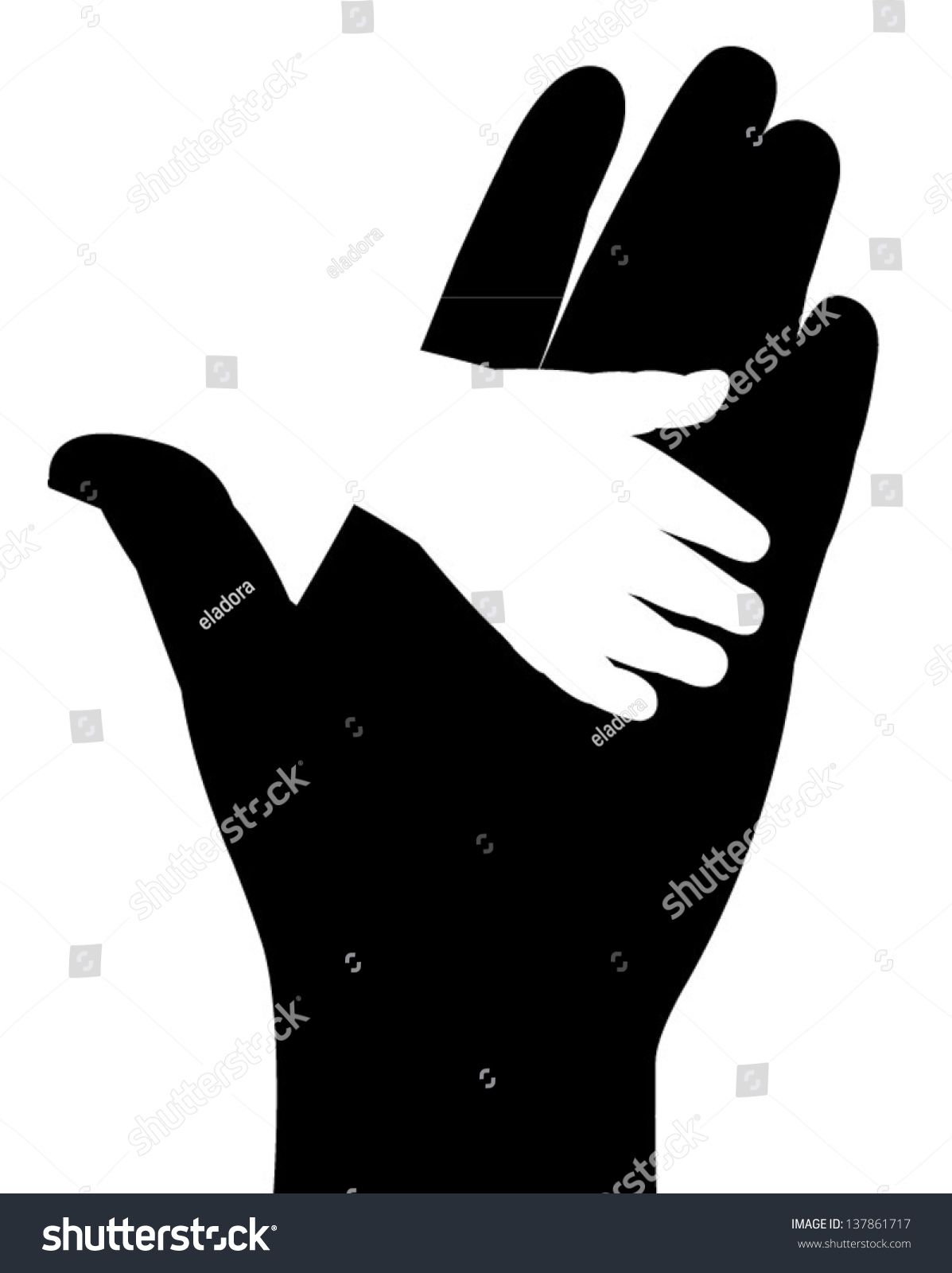 Helping Hands Vector Illustration On Black Stock Vector (Royalty Free ...