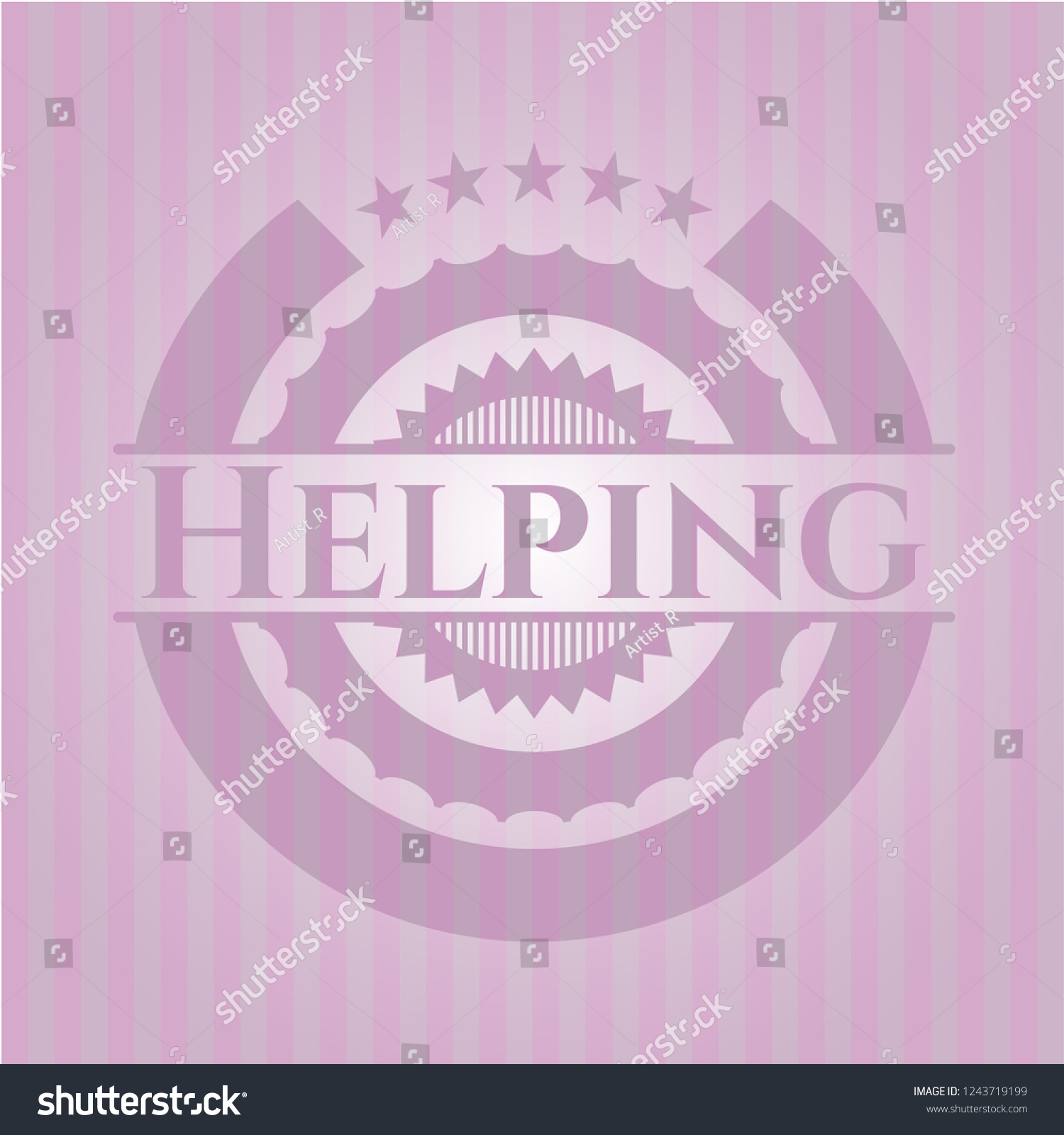 Helping Pink Emblem Retro Stock Vector (Royalty Free) 1243719199 ...