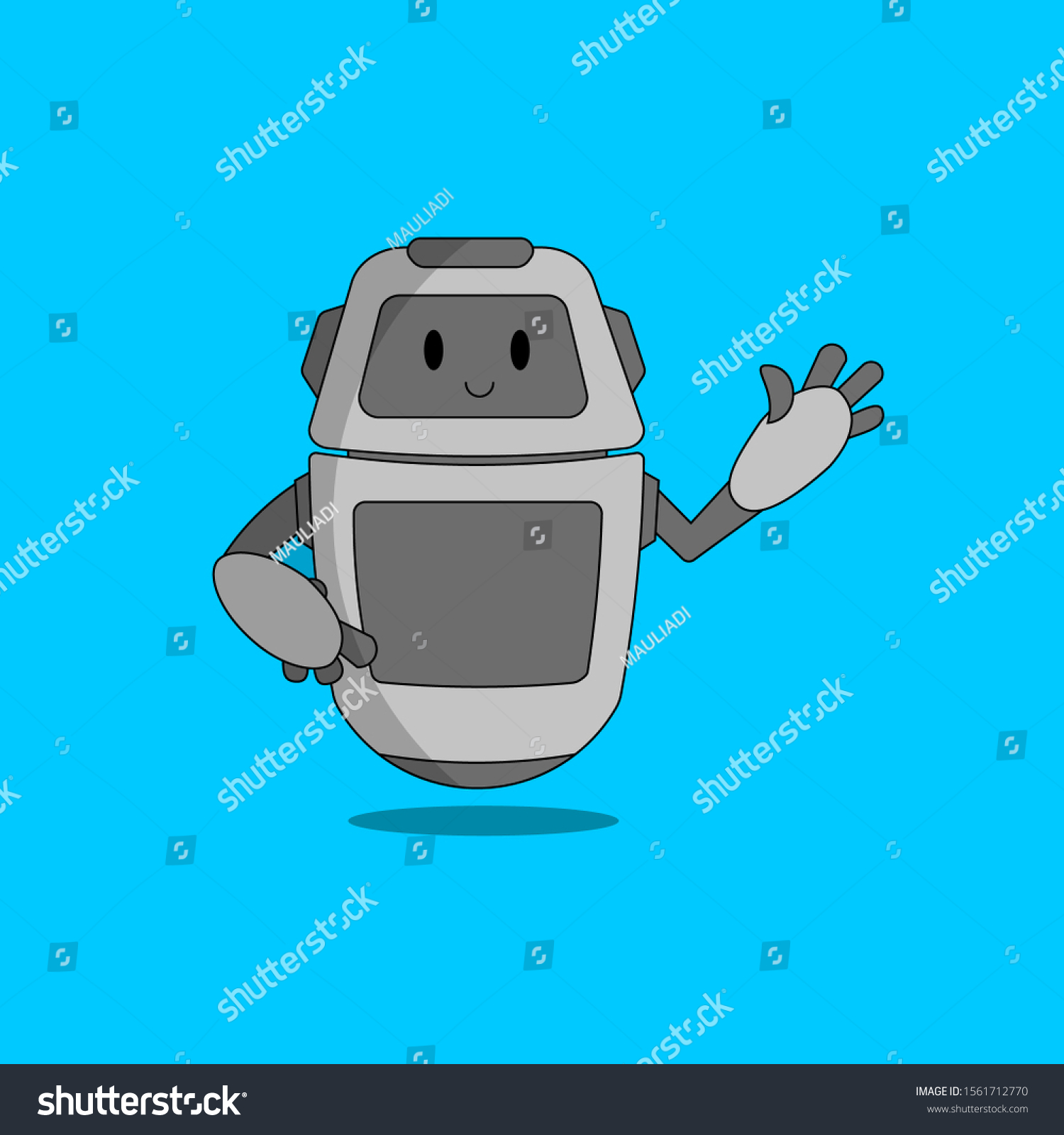 Helping Robots Vector Illustration Flat Cartoon Stock Vector (Royalty ...