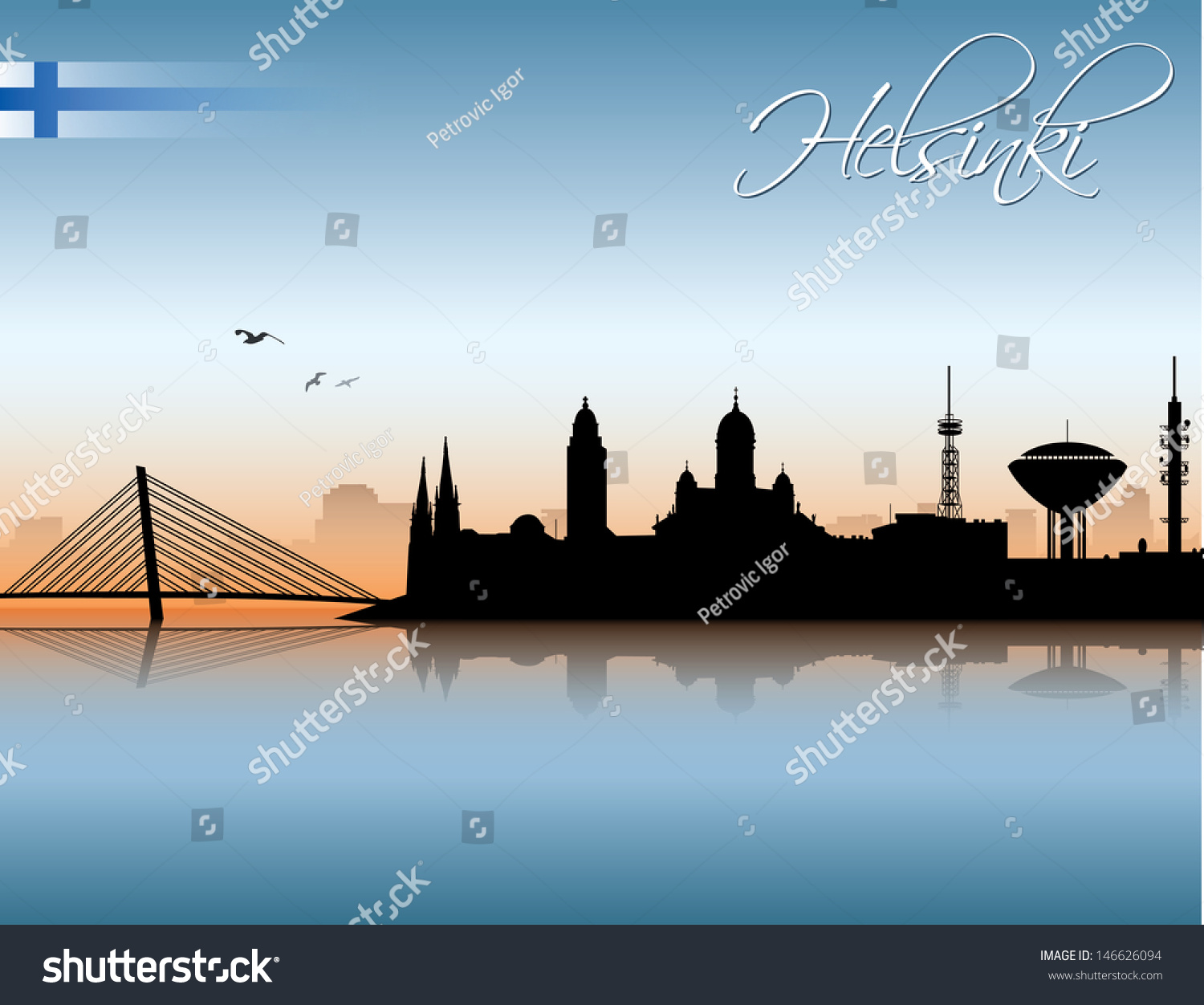 Helsinki Skyline Vector Illustration: เวกเตอร์สต็อก (ปลอดค่าลิขสิทธิ์ ...