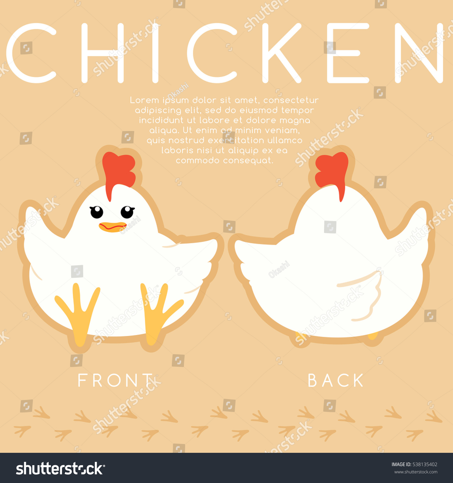 Hen Cute Animal Vector Illustration Stock Vector (Royalty Free ...