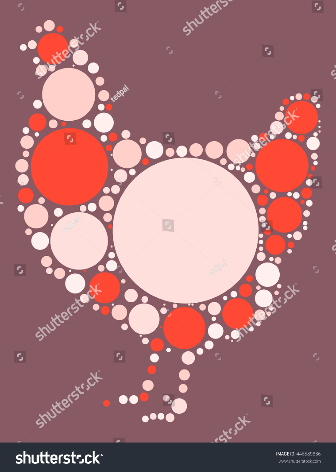 Hen Shape Vector Design By Color Stock Vector (Royalty Free) 446589886 ...