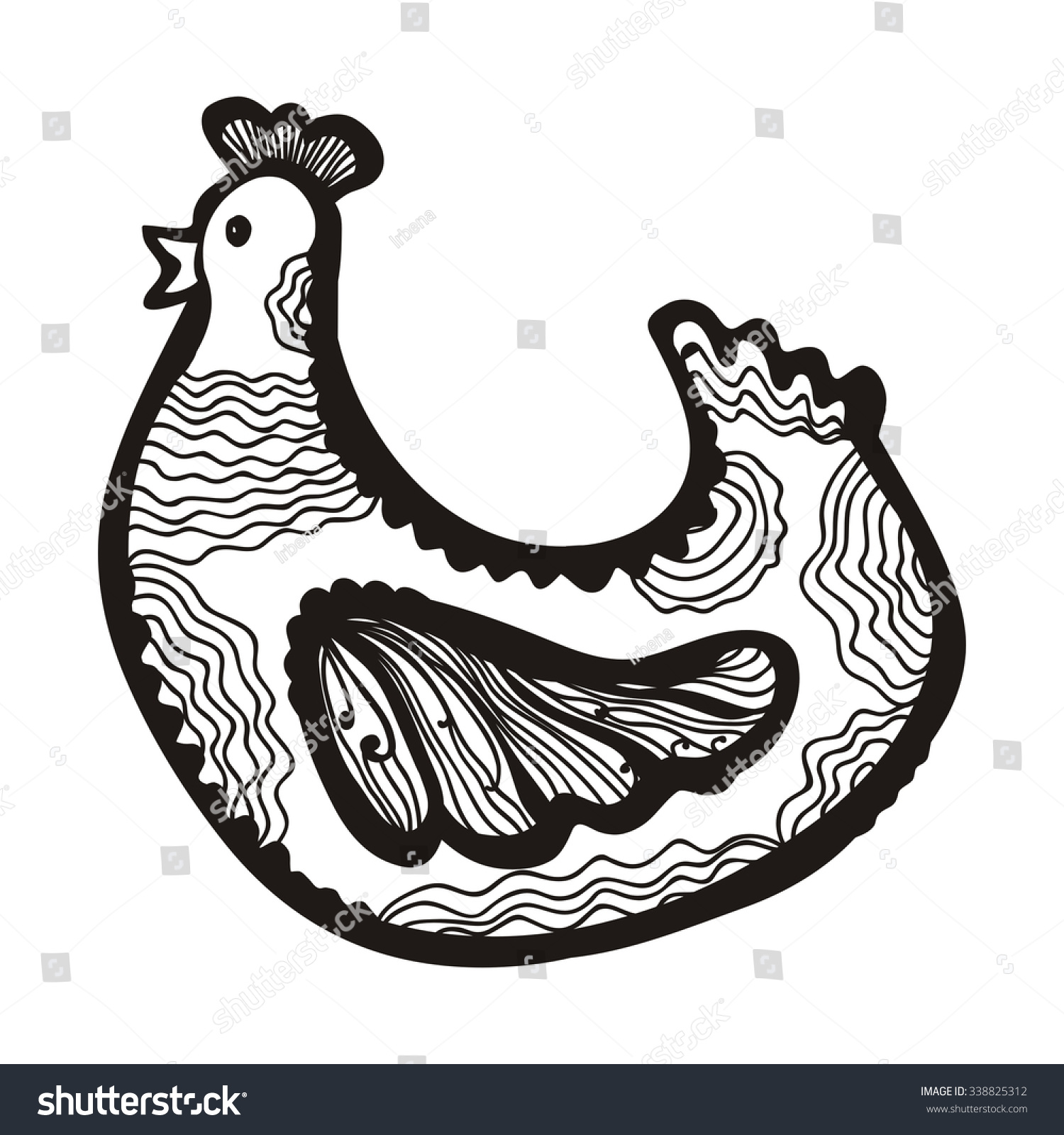 Hen Vector Illustration Stock Vector (Royalty Free) 338825312