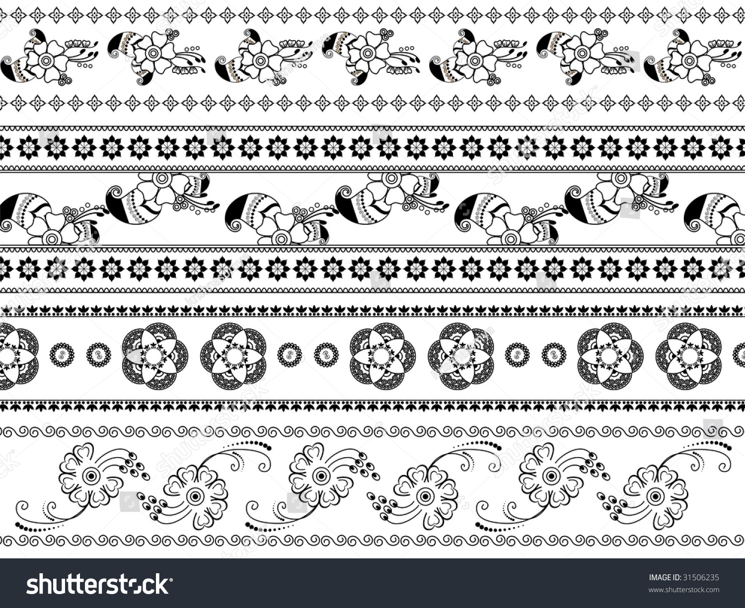 Henna Abstract Border Design Stock Vector (Royalty Free) 31506235