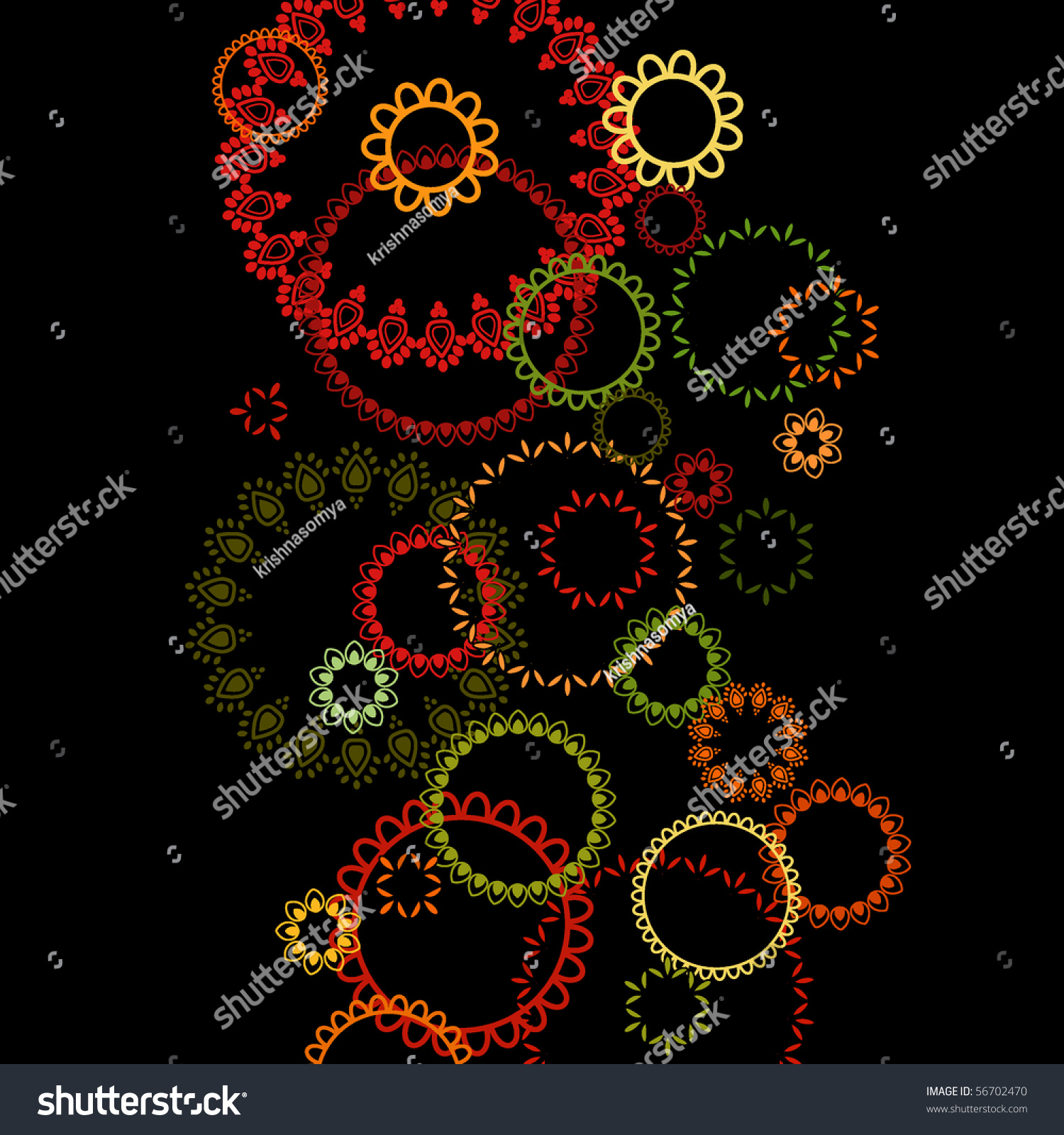 Henna Abstract Circles Design Stock Vector (Royalty Free) 56702470 ...