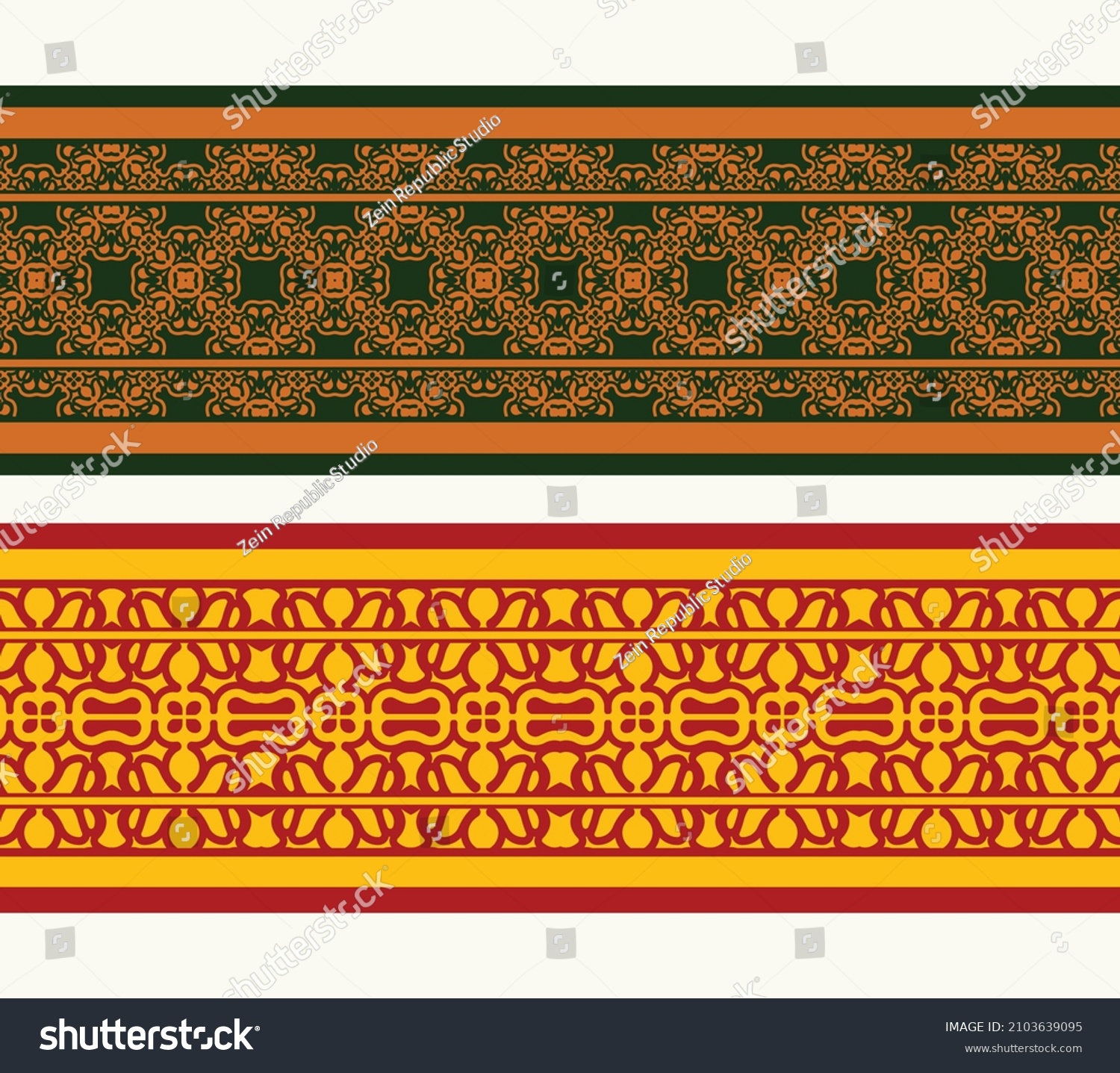 Henna Banner Border Design Template Stock Vector (Royalty Free) 2103639095