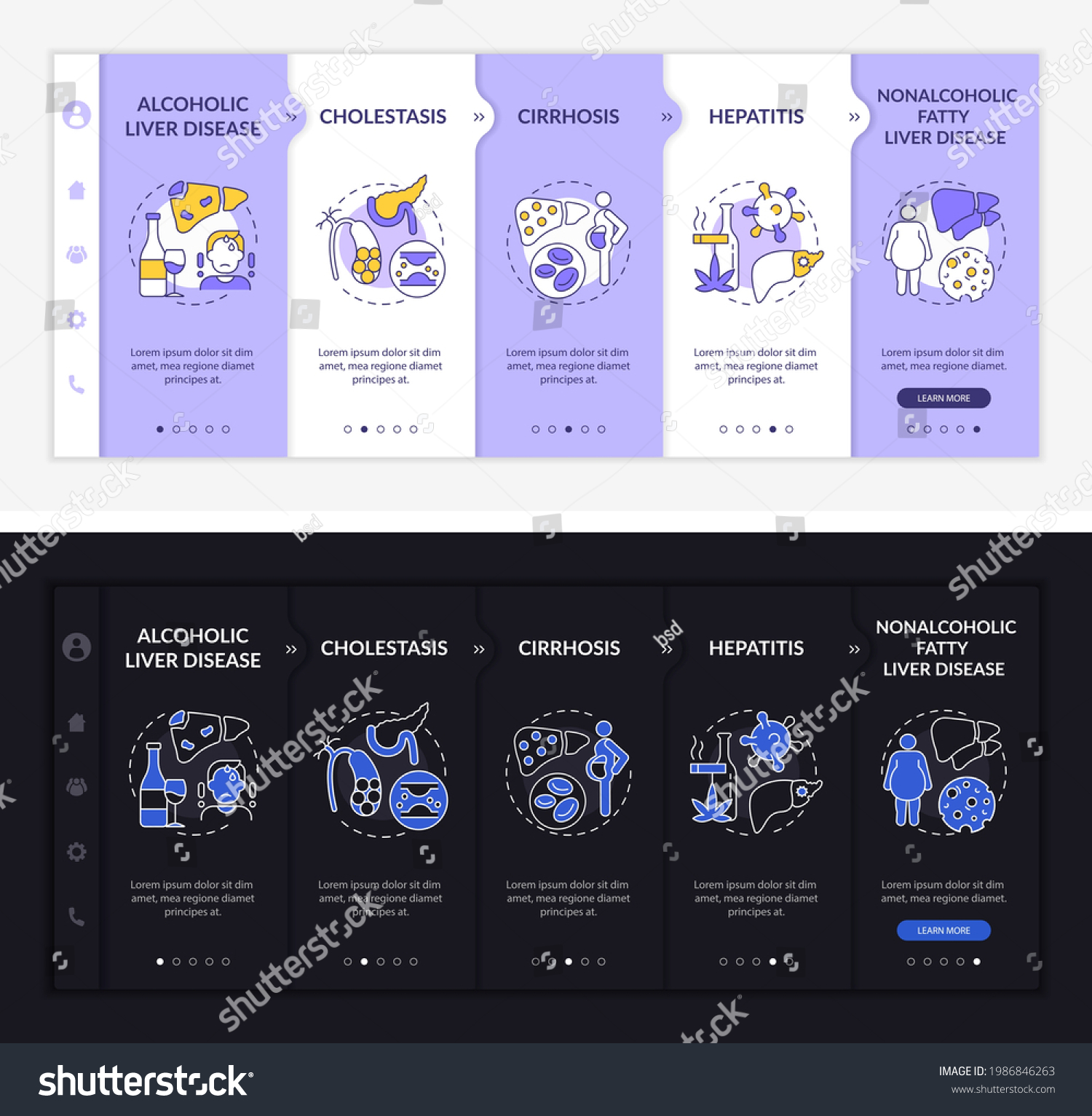 Hepatic Illness Types Onboarding Vector Template Stock Vector (Royalty Free) 1986846263 ...