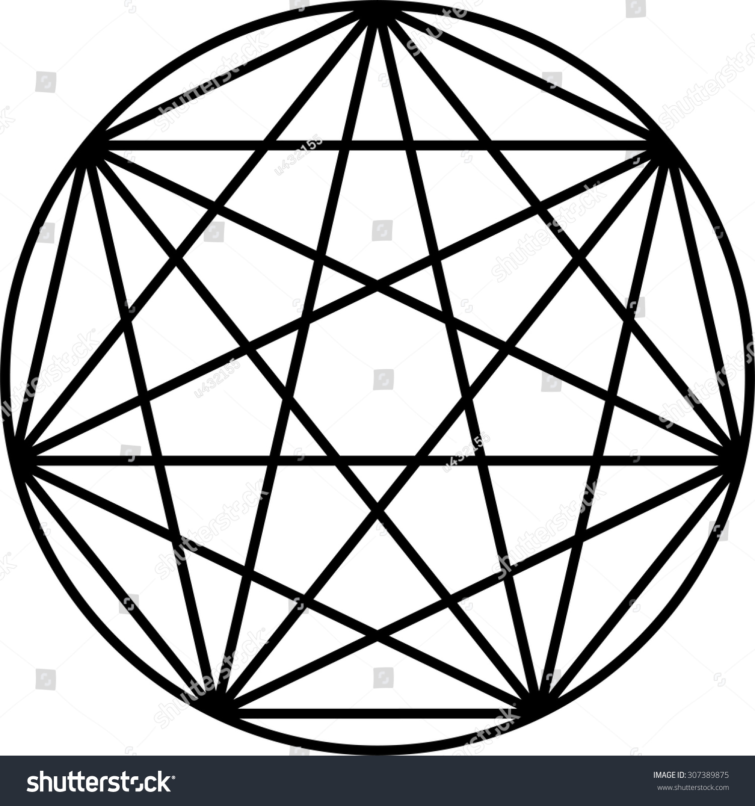 Heptagram Stock Vector (Royalty Free) 307389875
