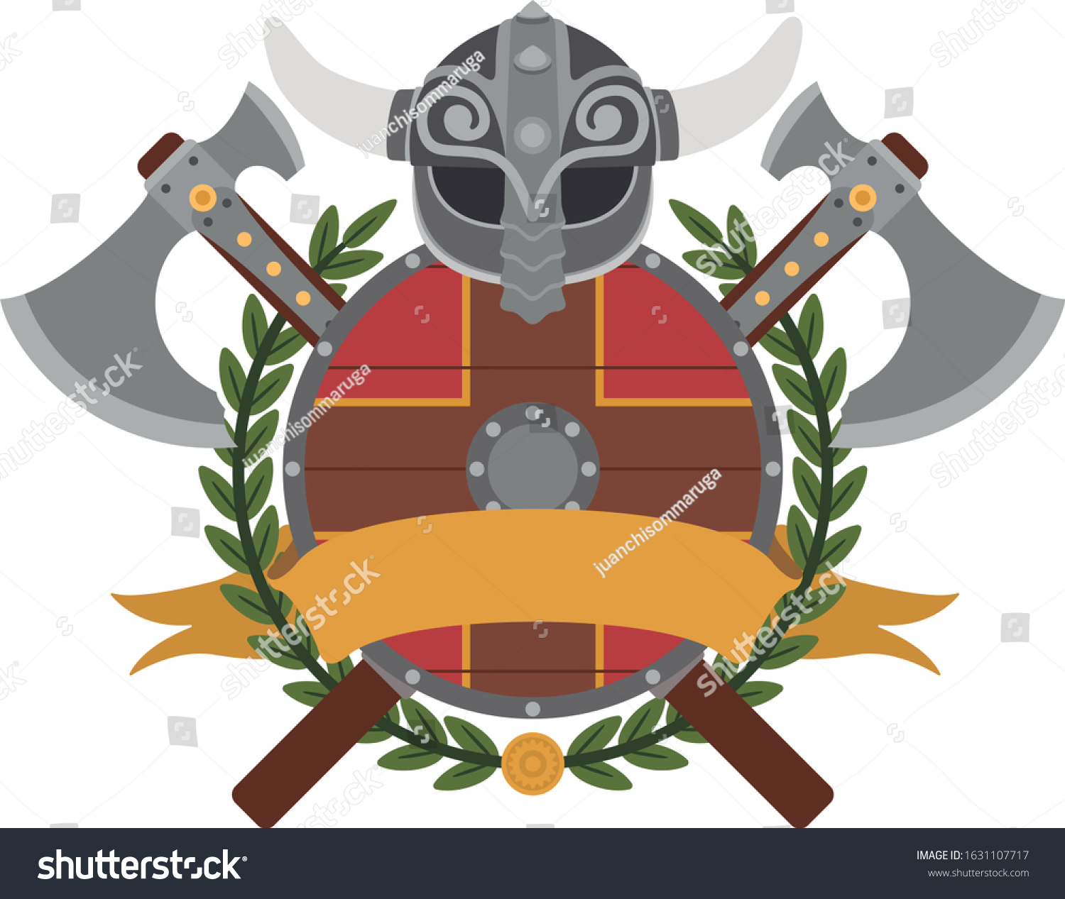 Heraldic Design Viking 01 Flat Design Stock Vector (Royalty Free ...