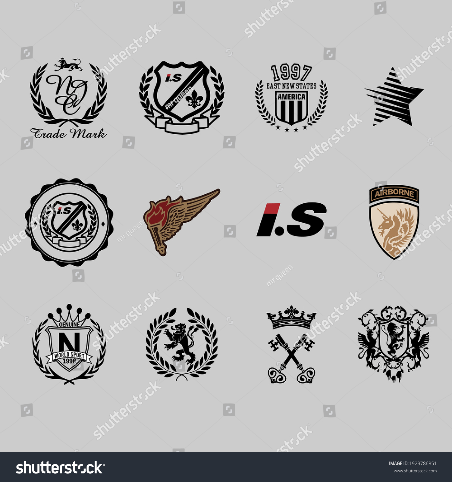 Heraldic Emblems Vector Logo Stock Vector (Royalty Free) 1929786851 ...