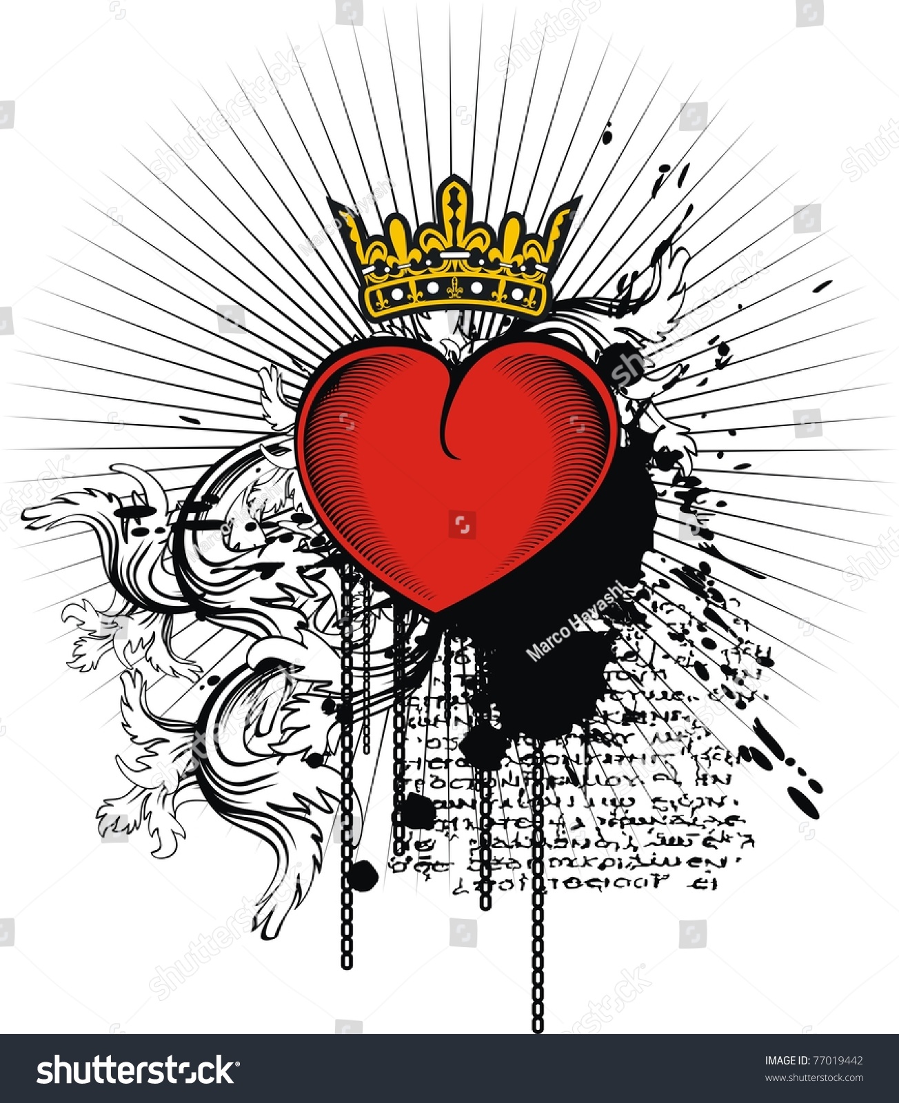 Heraldic Heart Vector Format Stock Vector (Royalty Free) 77019442