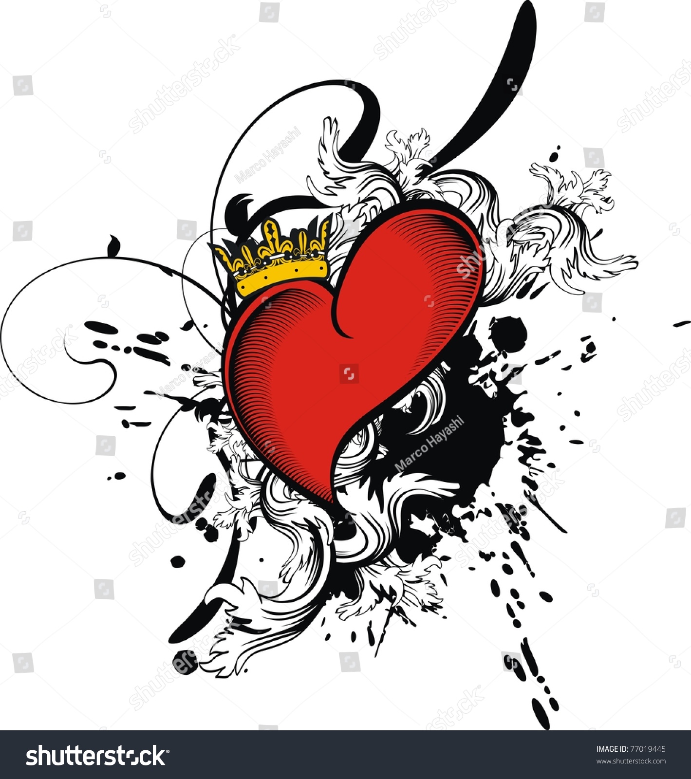 Heraldic Heart Vector Format Stock Vector (Royalty Free) 77019445 ...