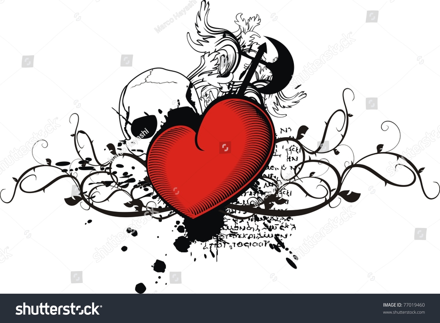Heraldic Heart Vector Format Stock Vector (Royalty Free) 77019460 ...