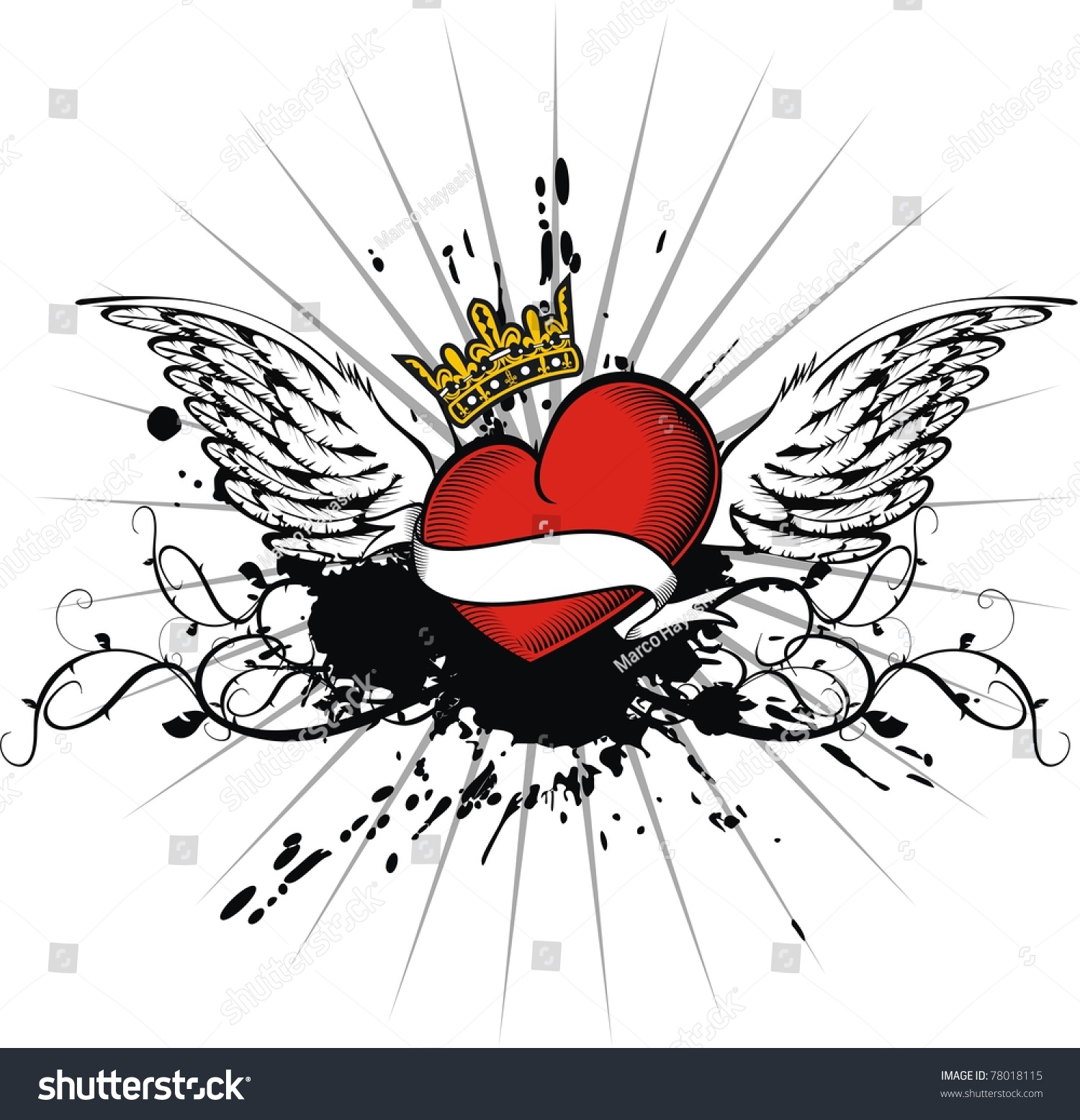 Heraldic Heart Vector Format Stock Vector (Royalty Free) 78018115