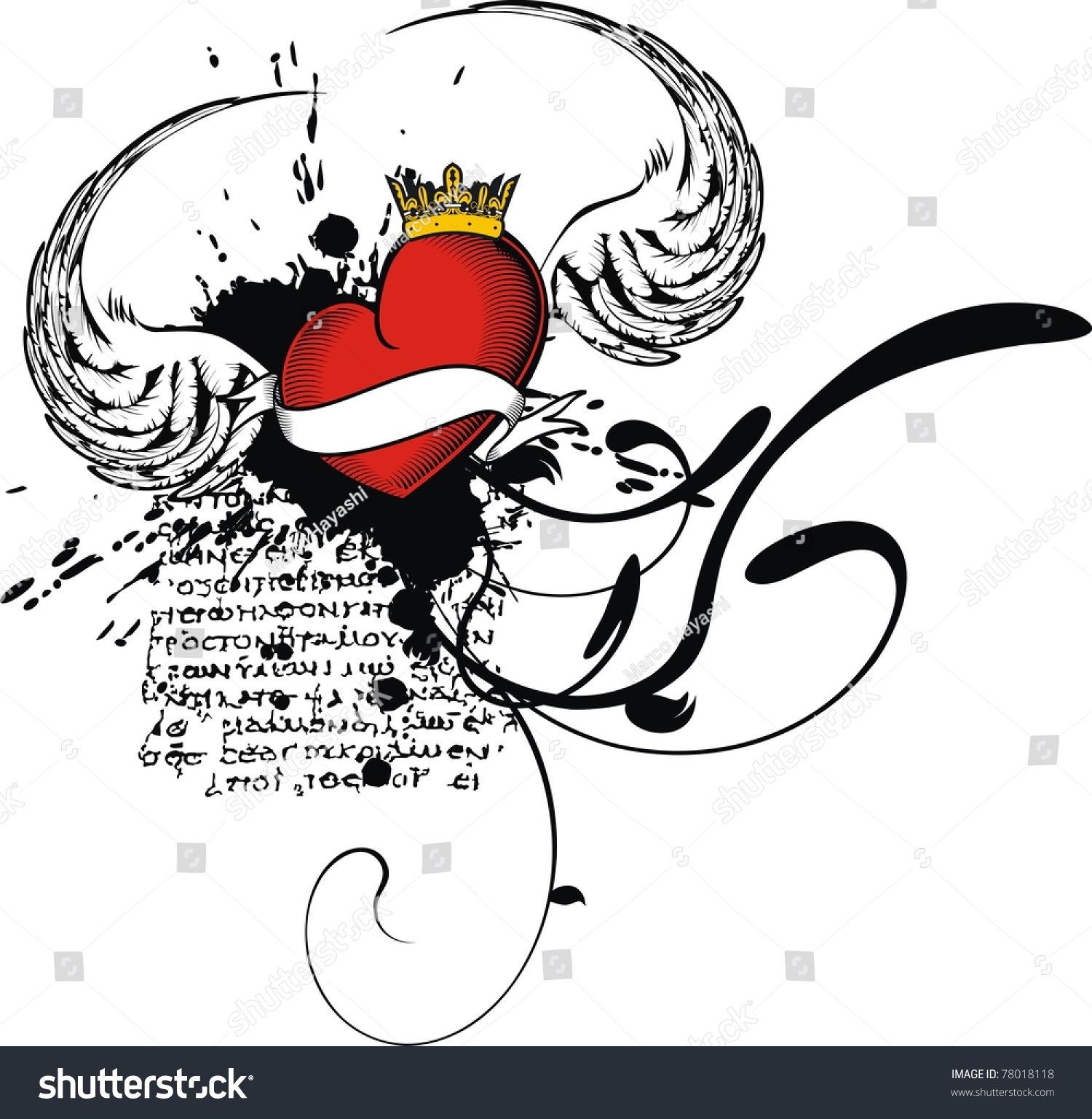 Heraldic Heart Vector Format Stock Vector (Royalty Free) 78018118 ...