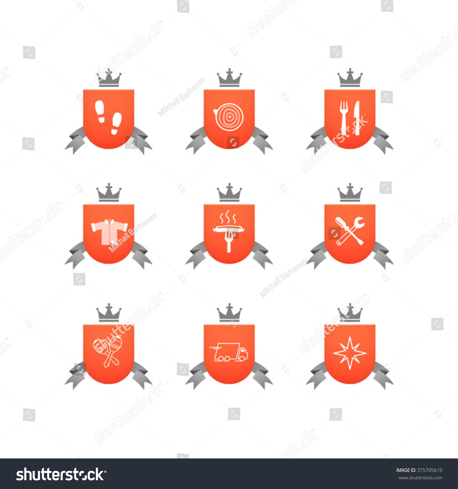 Heraldic Icons Stock Vector (Royalty Free) 375705619 | Shutterstock