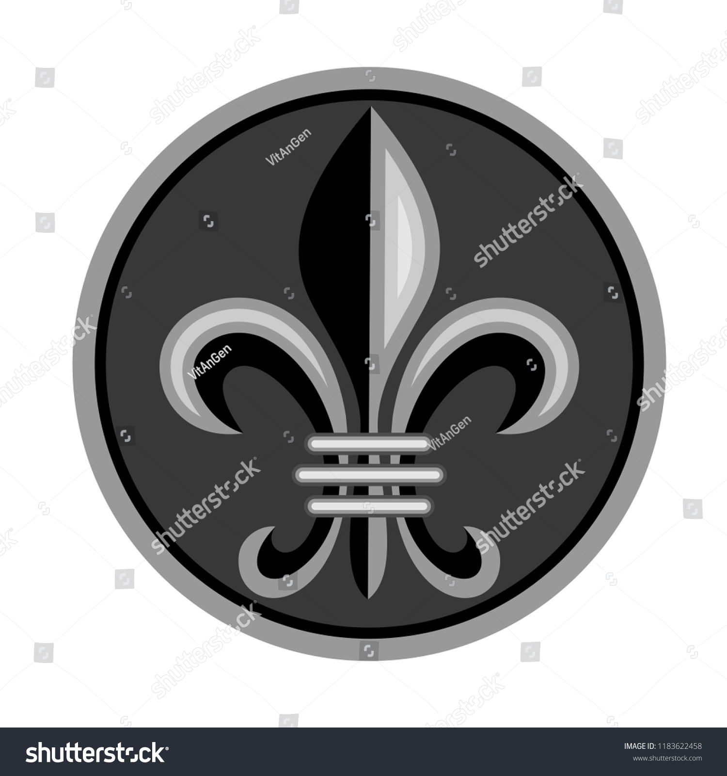 Heraldic Lily Label Stock Vector (Royalty Free) 1183622458 | Shutterstock