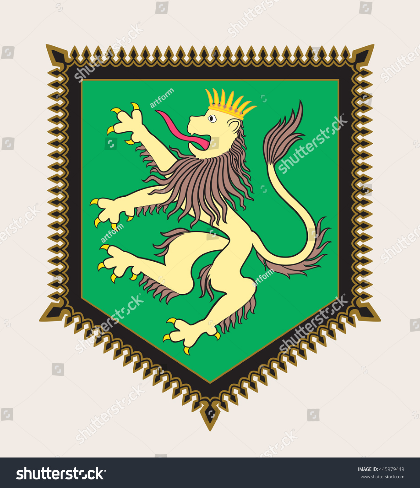 Heraldic Lion Crest Stock Vector (Royalty Free) 445979449 | Shutterstock