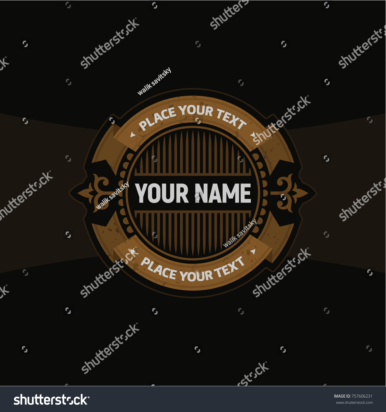 Heraldic Radial Label Flat Vector Sticker Stock Vector (Royalty Free ...