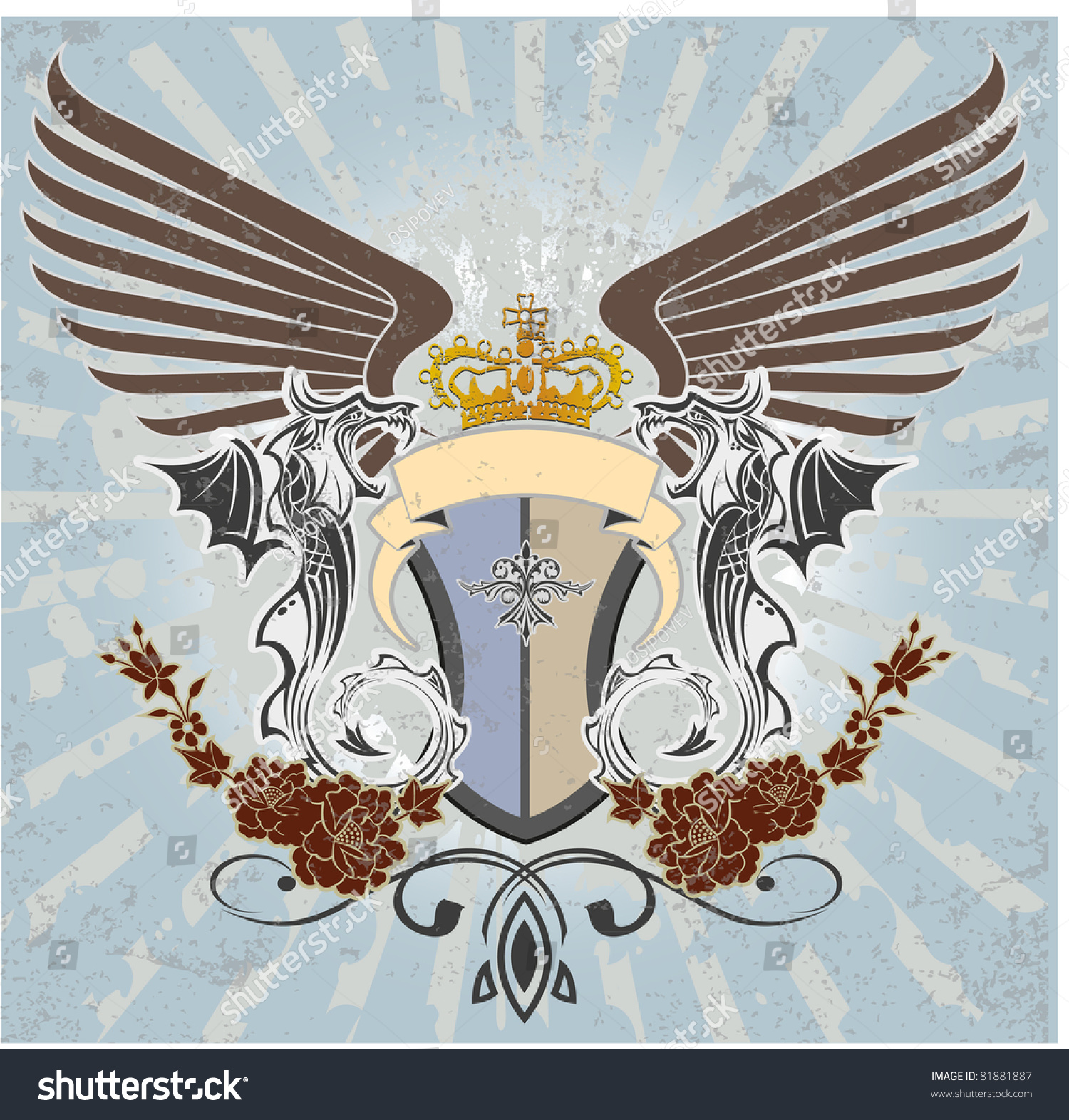 Heraldic Symbol Vector Stock Vector (Royalty Free) 81881887 | Shutterstock
