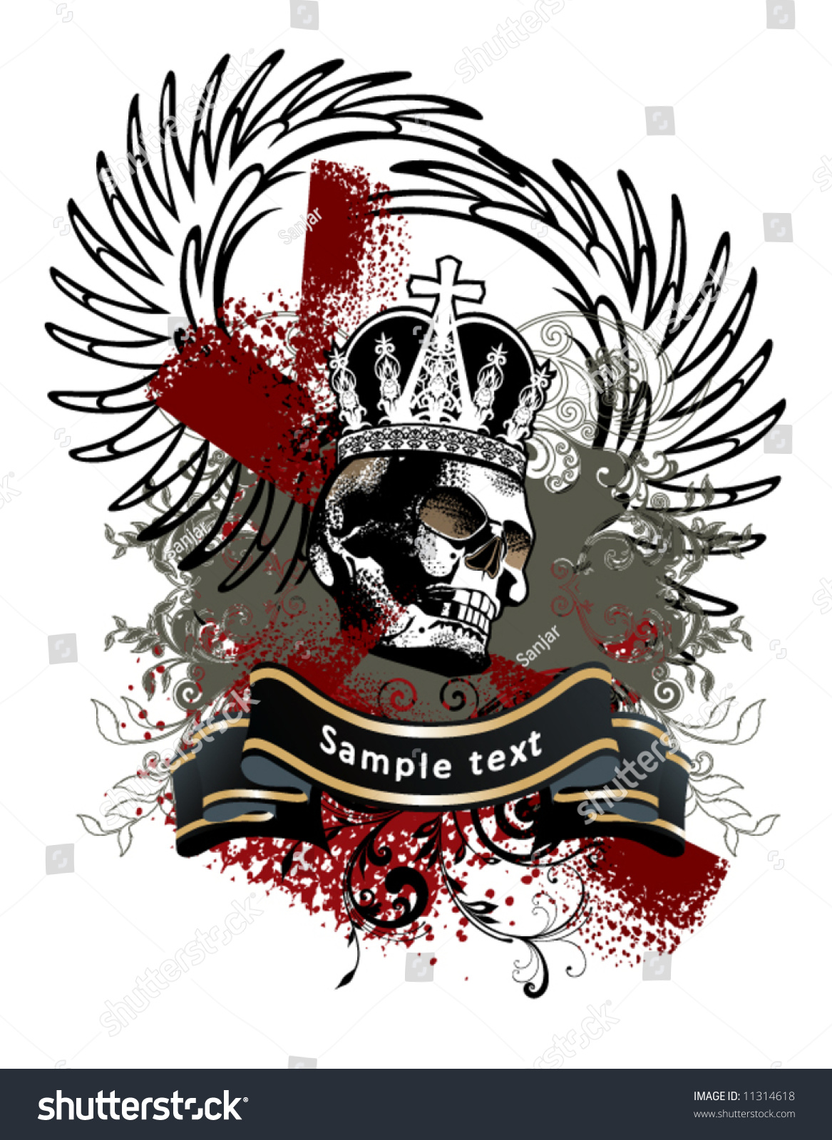 Heraldry Skull Stock Vector (Royalty Free) 11314618