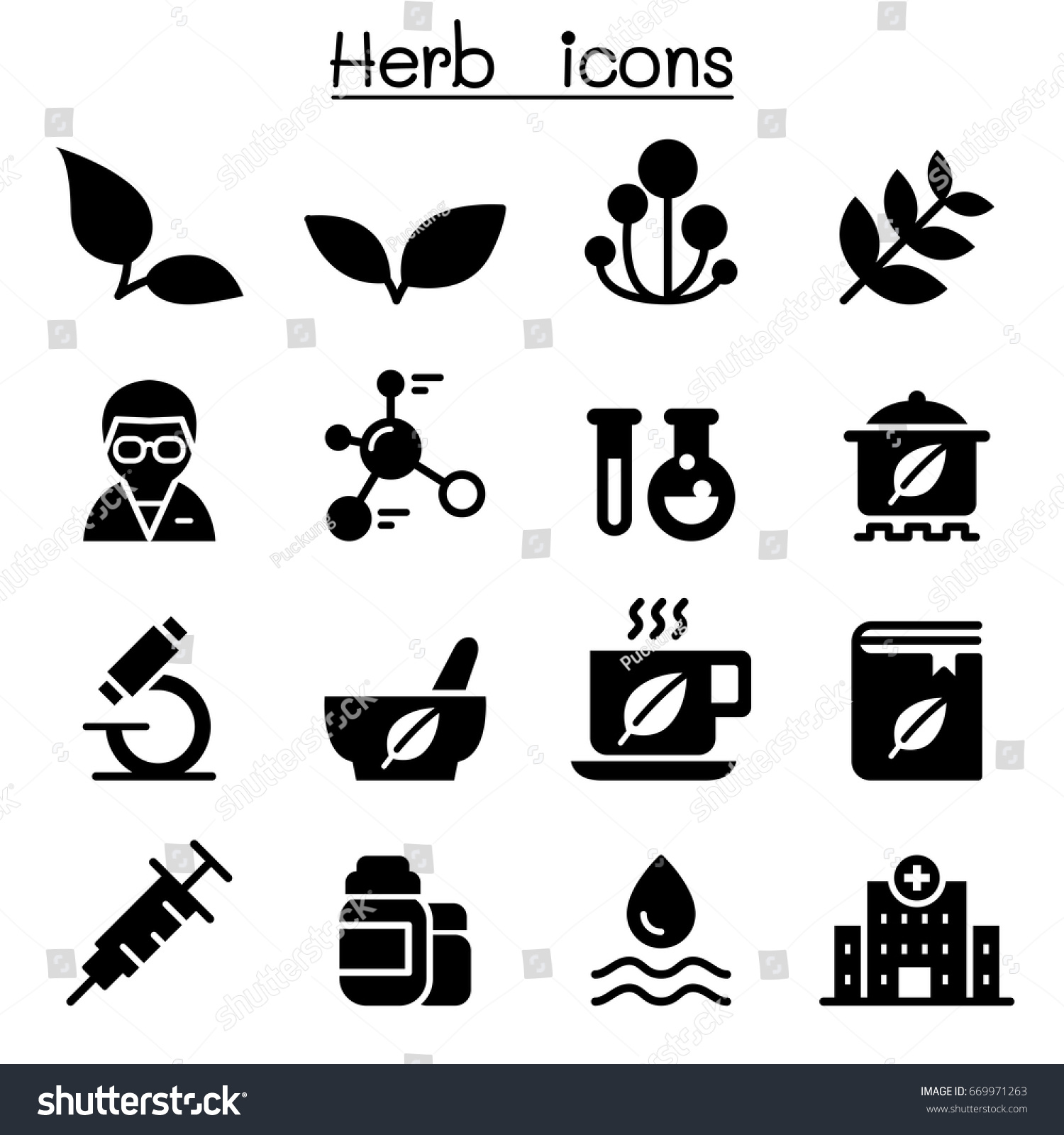 Herb Icons Stock Vector (Royalty Free) 669971263 | Shutterstock