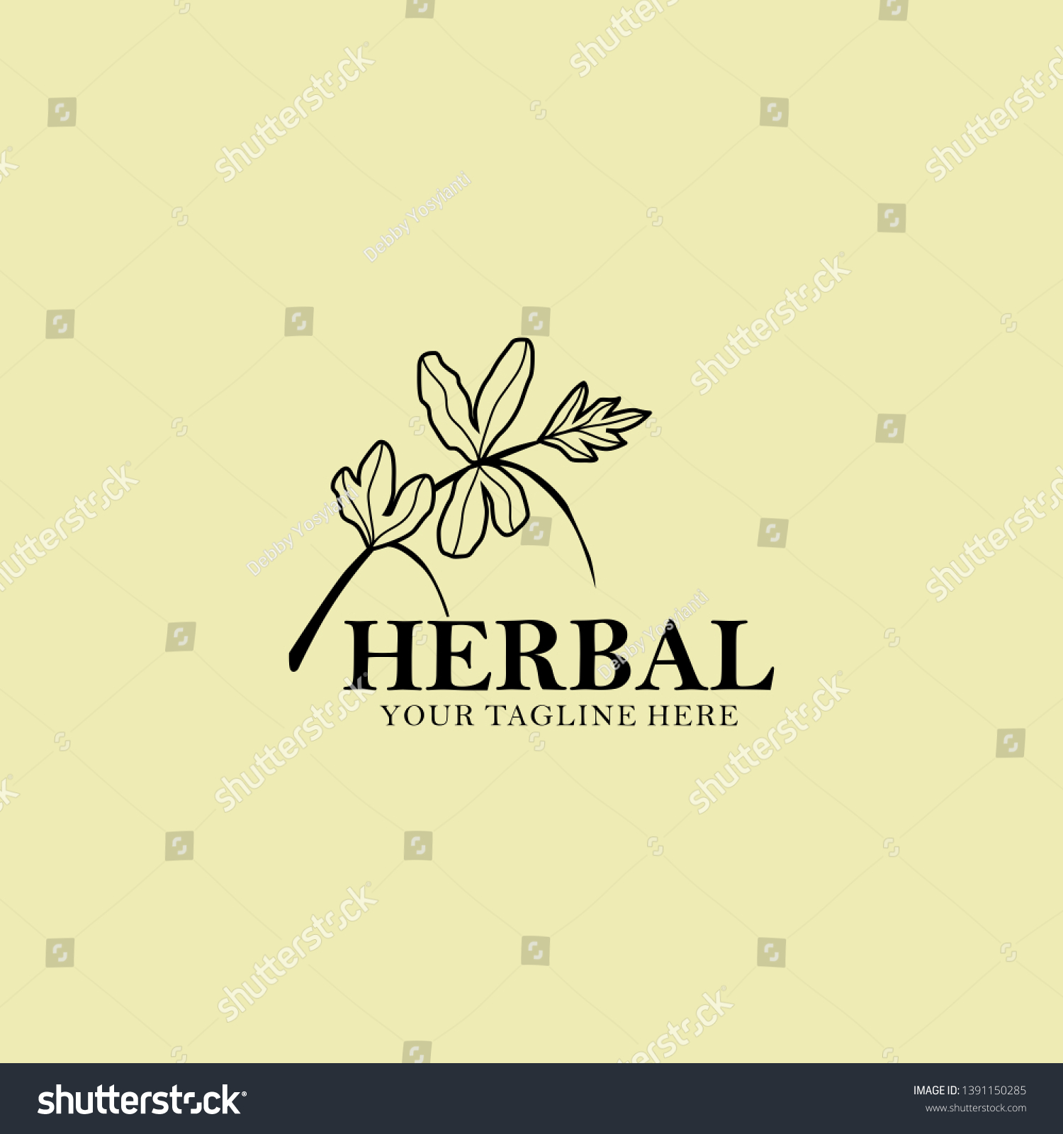 Herb Logo Design Vector Illustration Stock Vector (Royalty Free ...