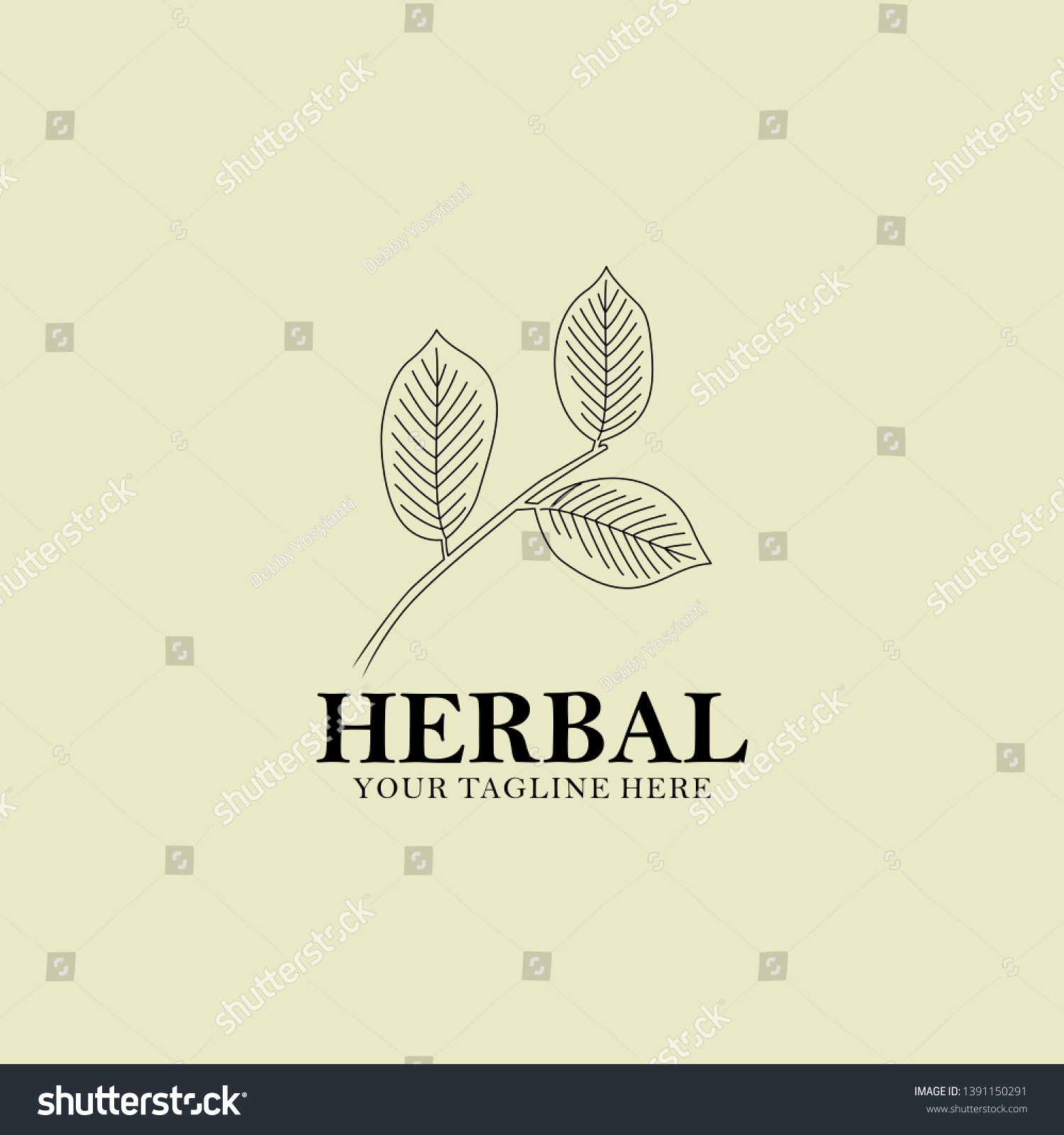 Herb Logo Design Vector Illustration Stock Vector (Royalty Free ...
