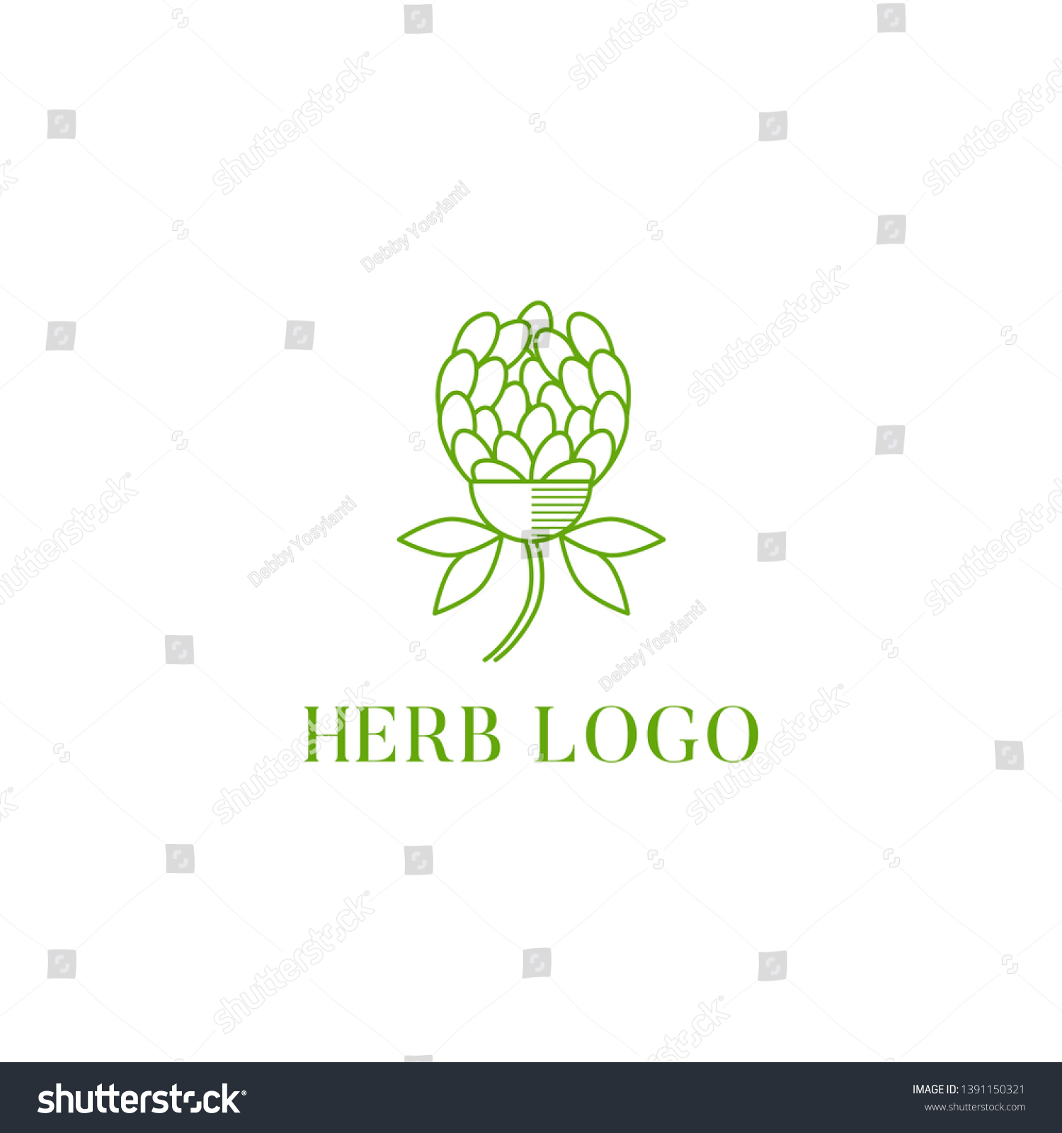 Herb Logo Design Vector Illustration Stock Vector (Royalty Free ...