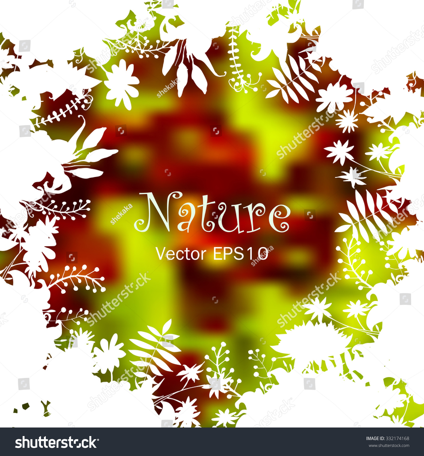 Herbal Frame On Blur Background Vector Stock Vector (Royalty Free ...