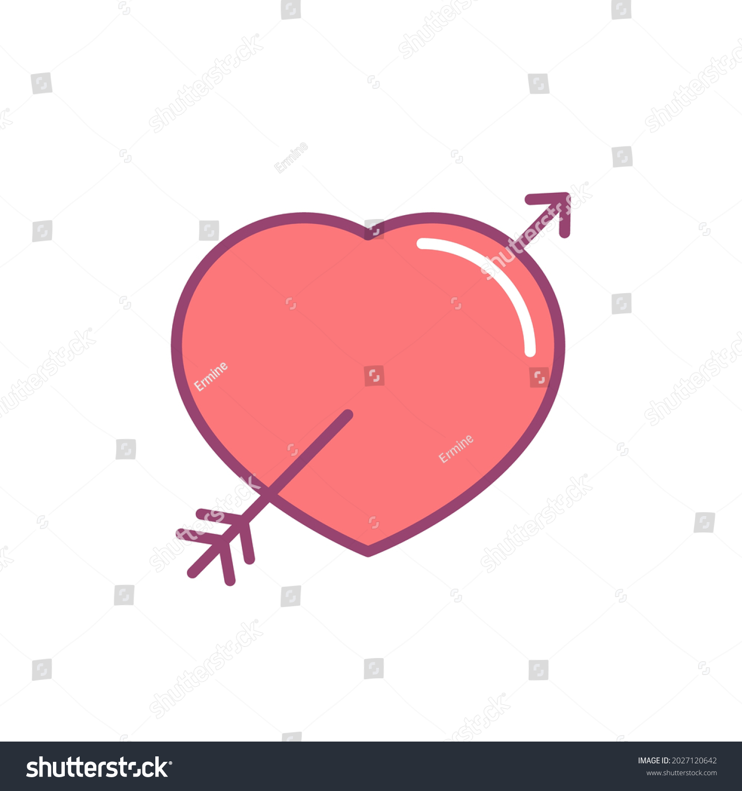Here Arrow Icon Vector Illustration Stock Vector (Royalty Free) 2027120642