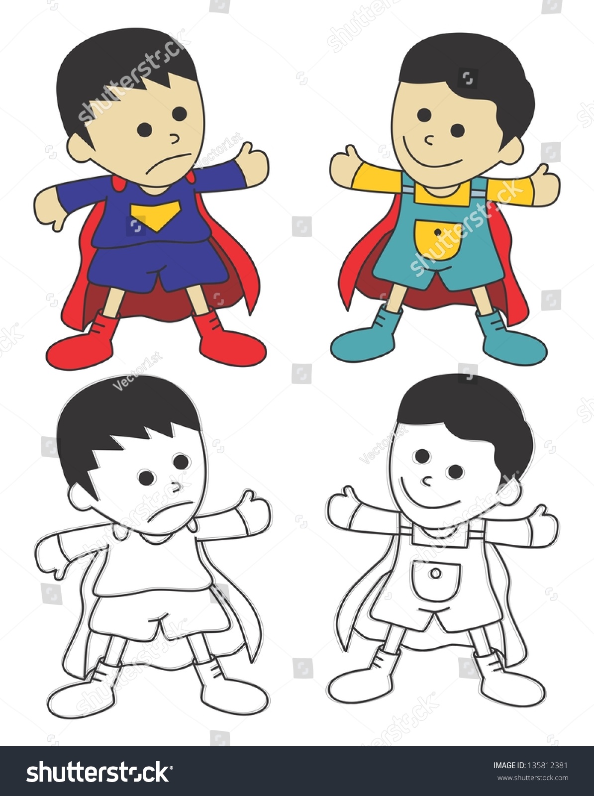 Hero Boy Stock Vector (Royalty Free) 135812381 | Shutterstock
