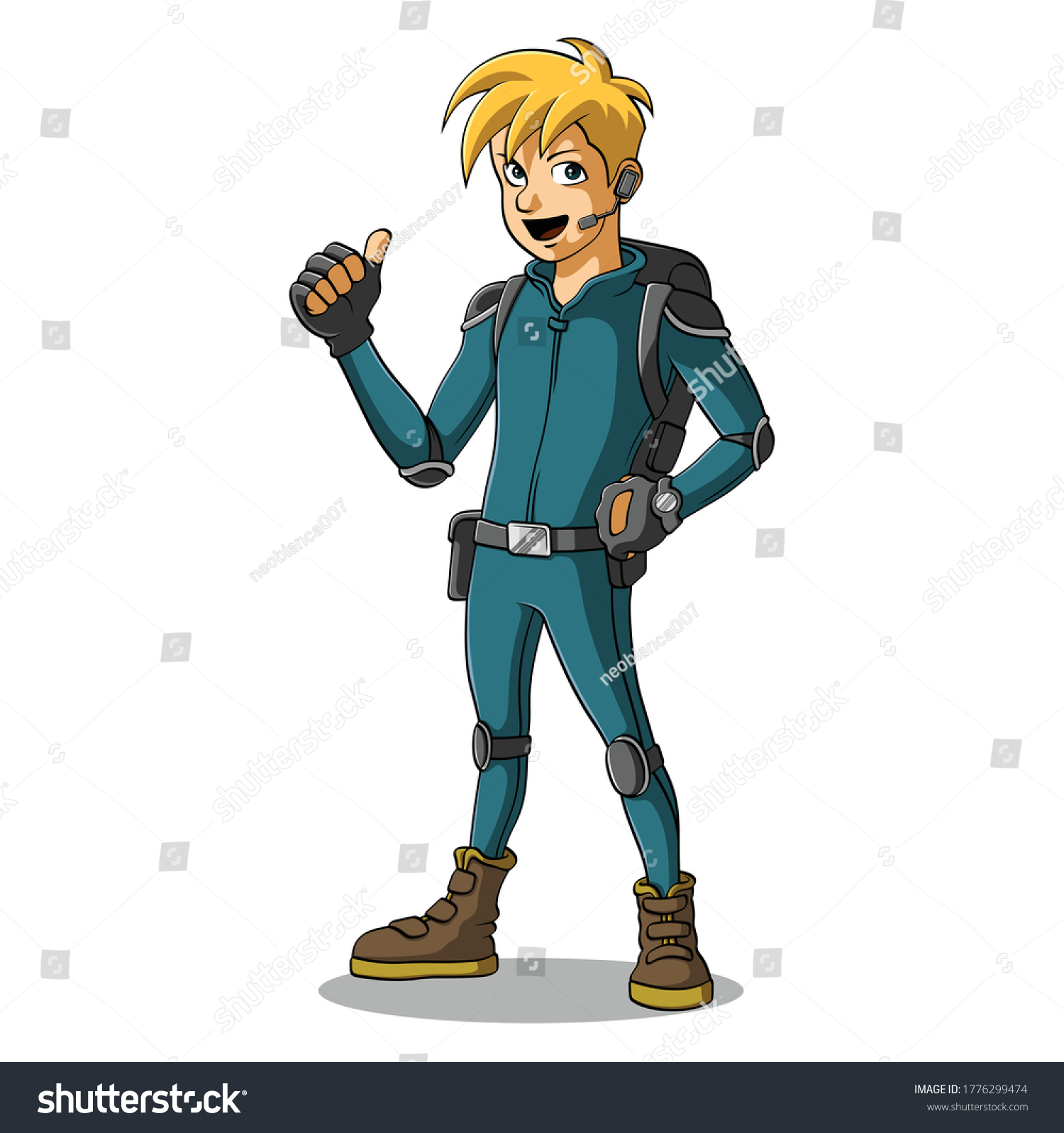 Hero Cool Cartoon Illustration Vector Stock Vector (Royalty Free ...