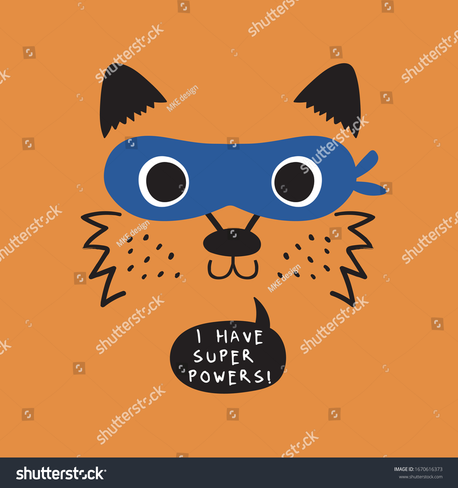 Hero Fox Drawing Vector Tee Print Stock Vector (Royalty Free ...